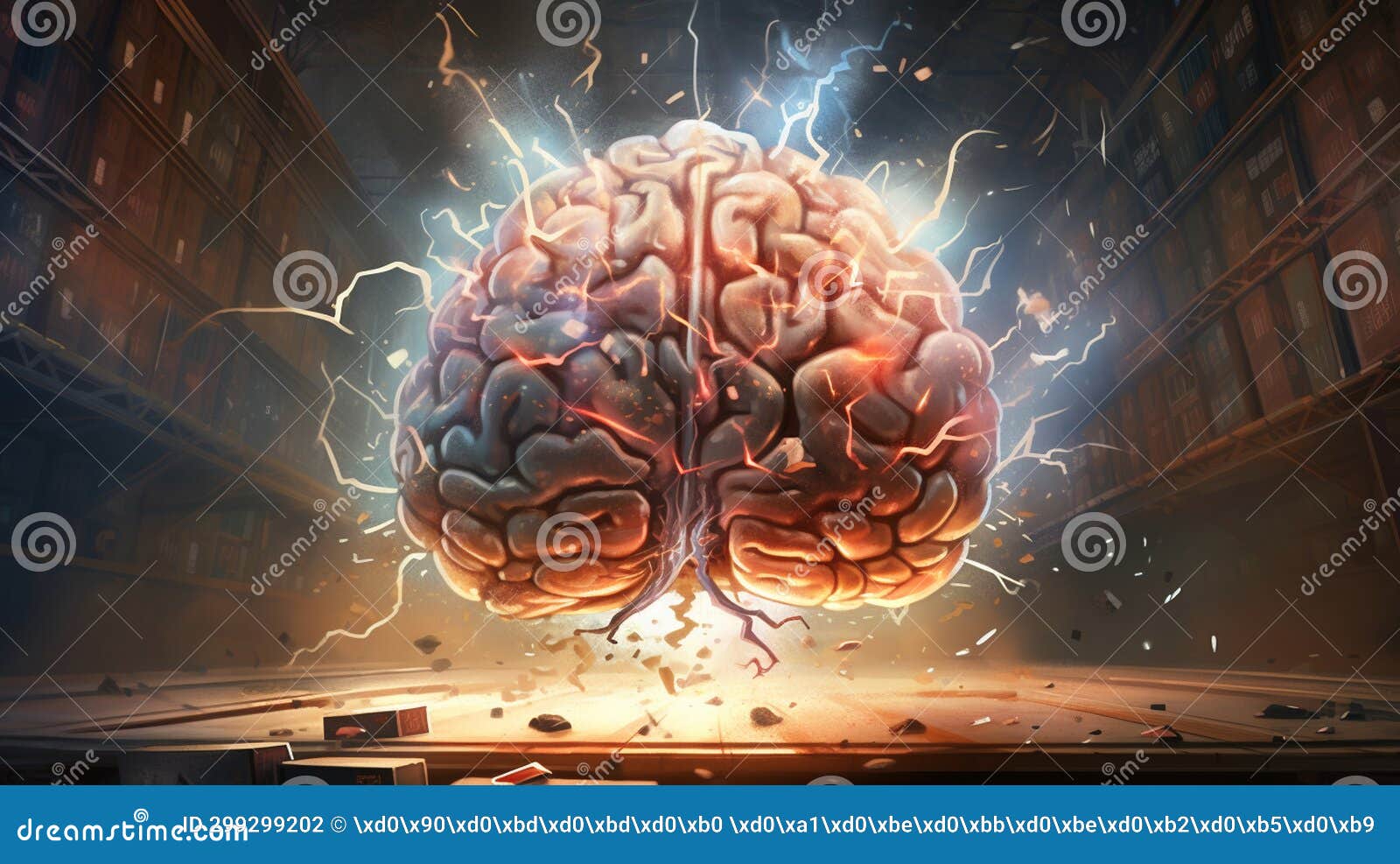 Creativity Concept with a Brain Exploding in Colors. Mind Blown Concept ...