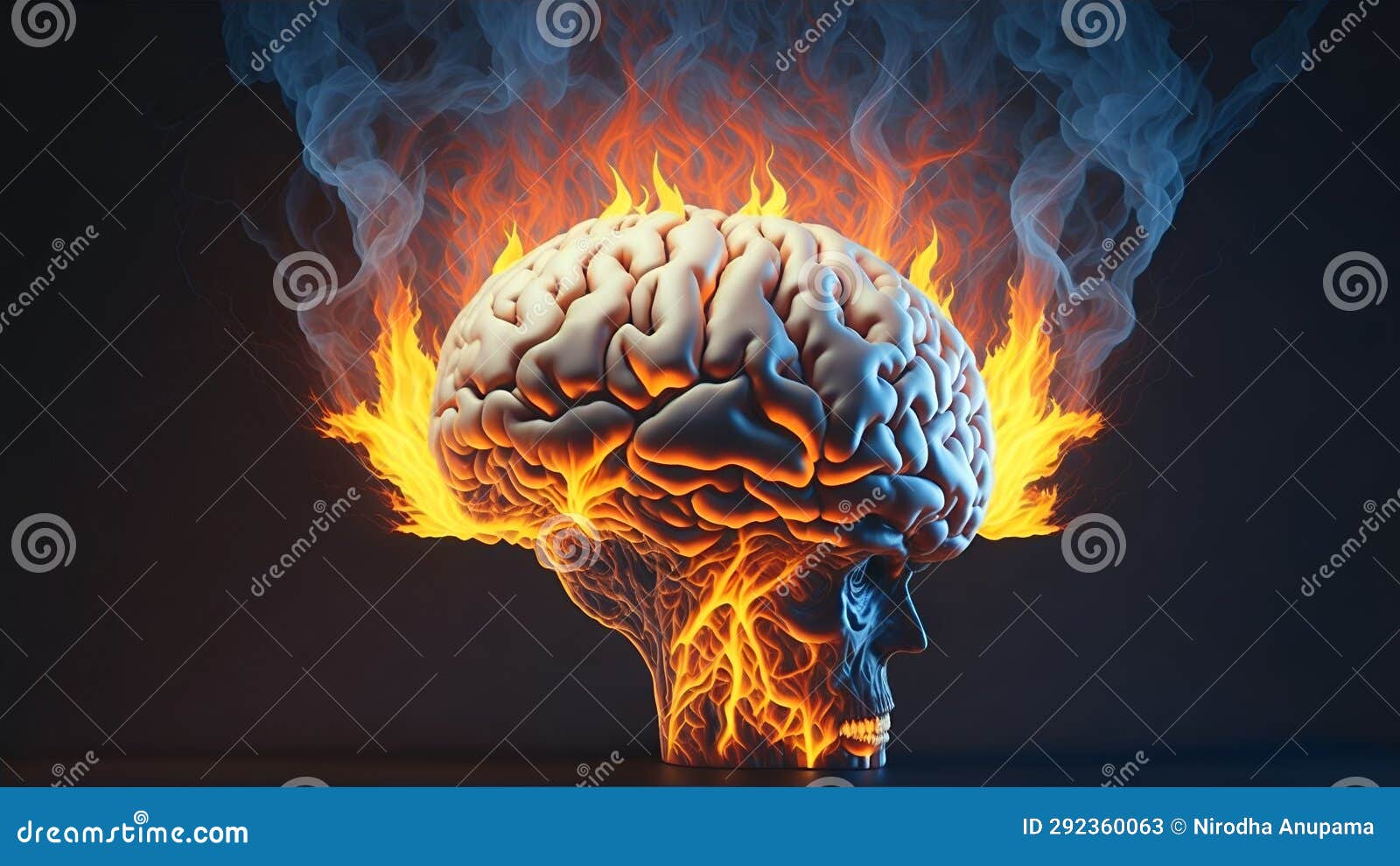 Creativity Concept with a Brain Exploding in Colors. Mind Blown Concept ...