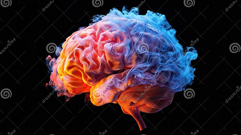 Creativity Concept with a Brain Exploding in Colors. Mind Blown Concept ...