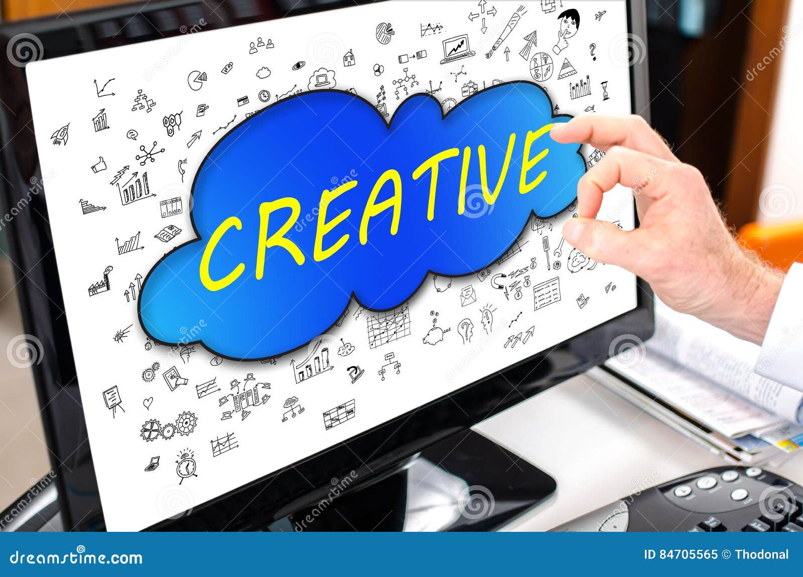 Creativity Concept on a Computer Monitor Stock Image - Image of ...