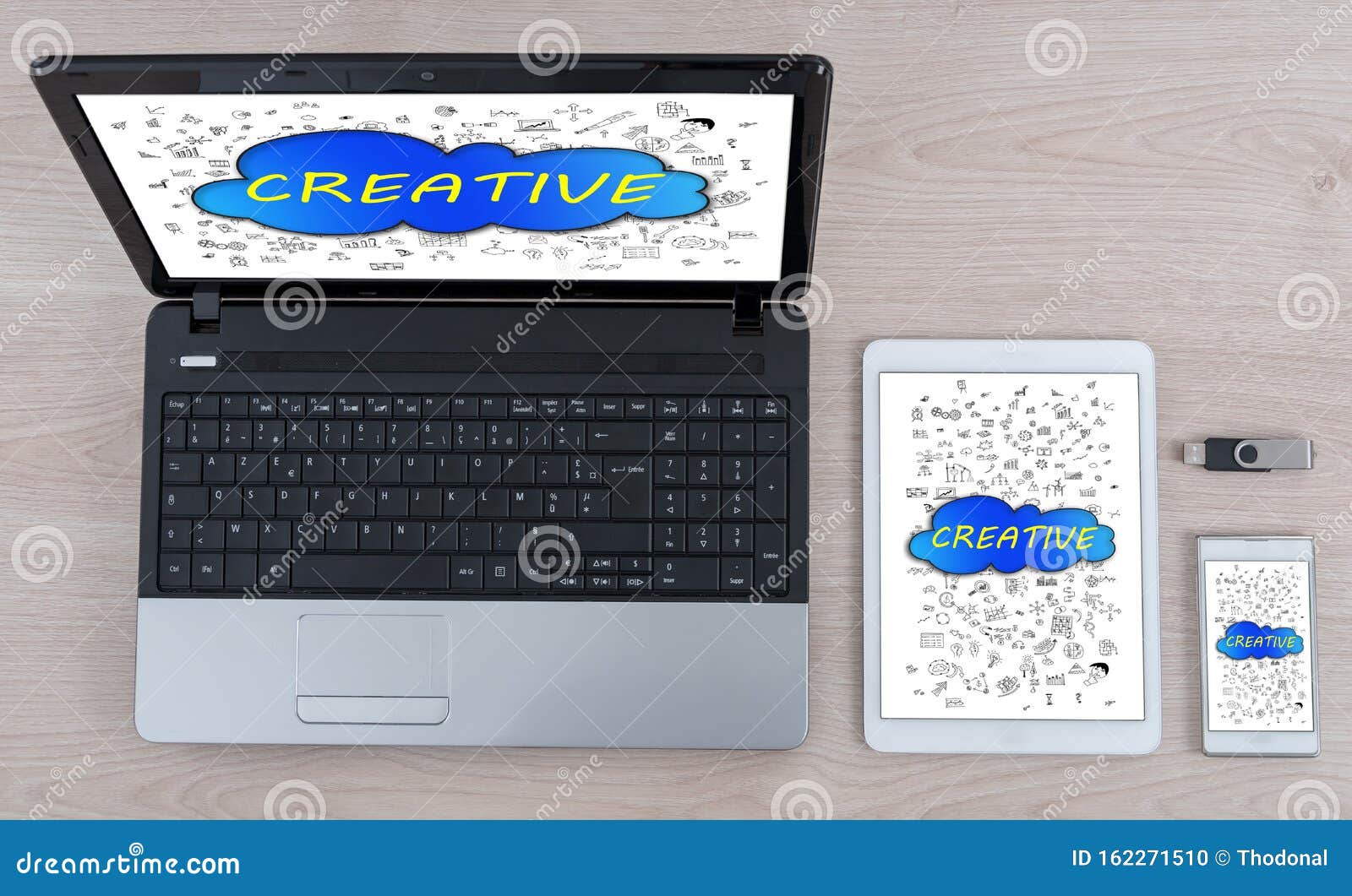 Creativity Concept on Different Devices Stock Photo - Image of ...