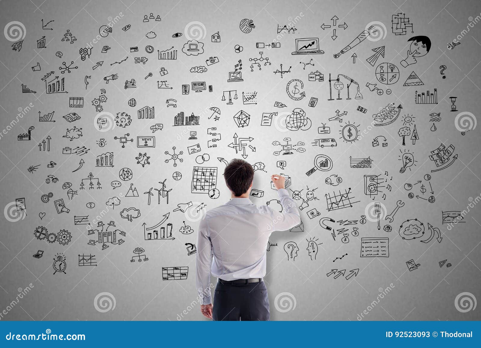 Creativity Concept Drawn by a Man Stock Image - Image of ideas ...