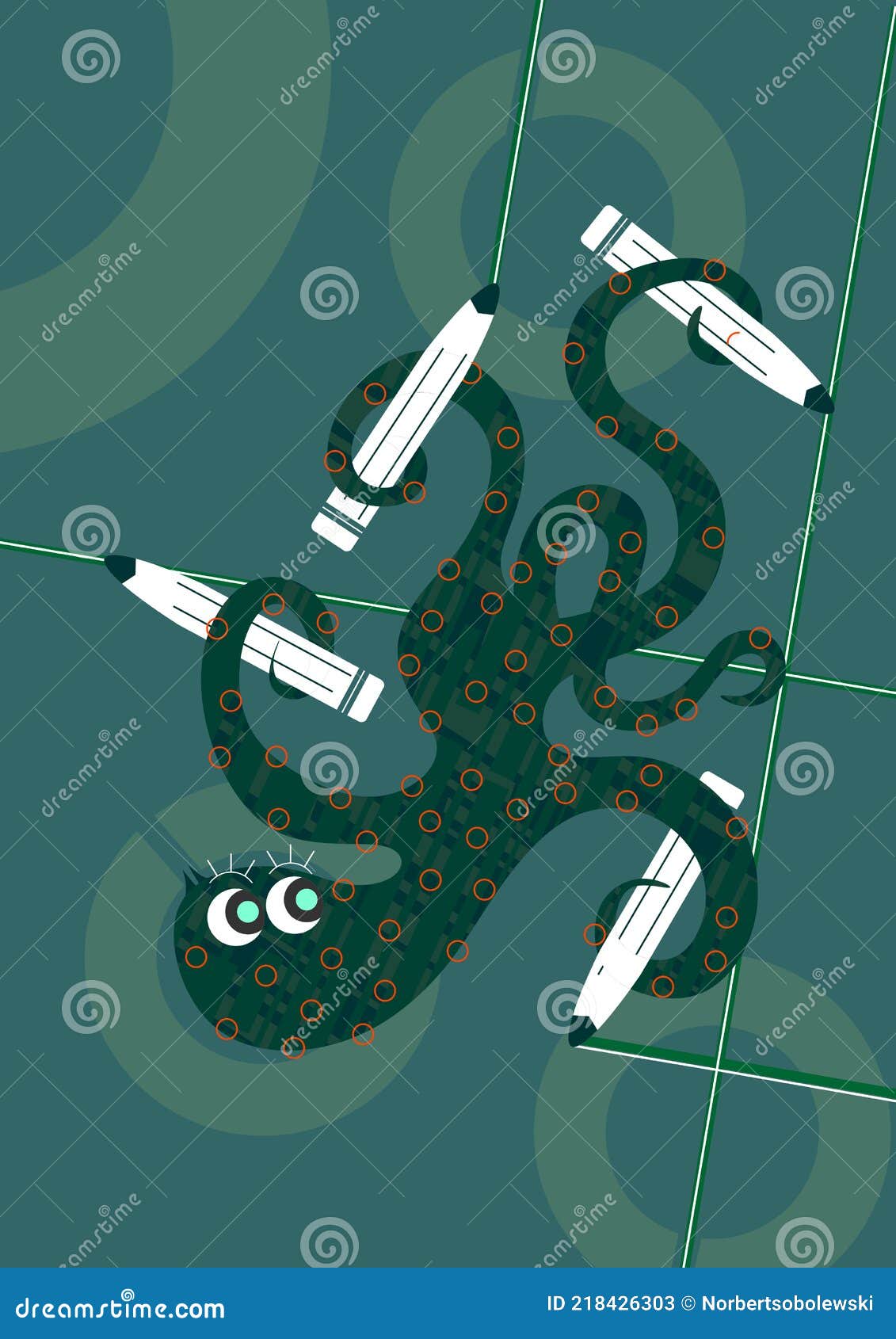 Octopus Is Holding A Stereo Cassette In Tentacles. Old School Hip-hop ...