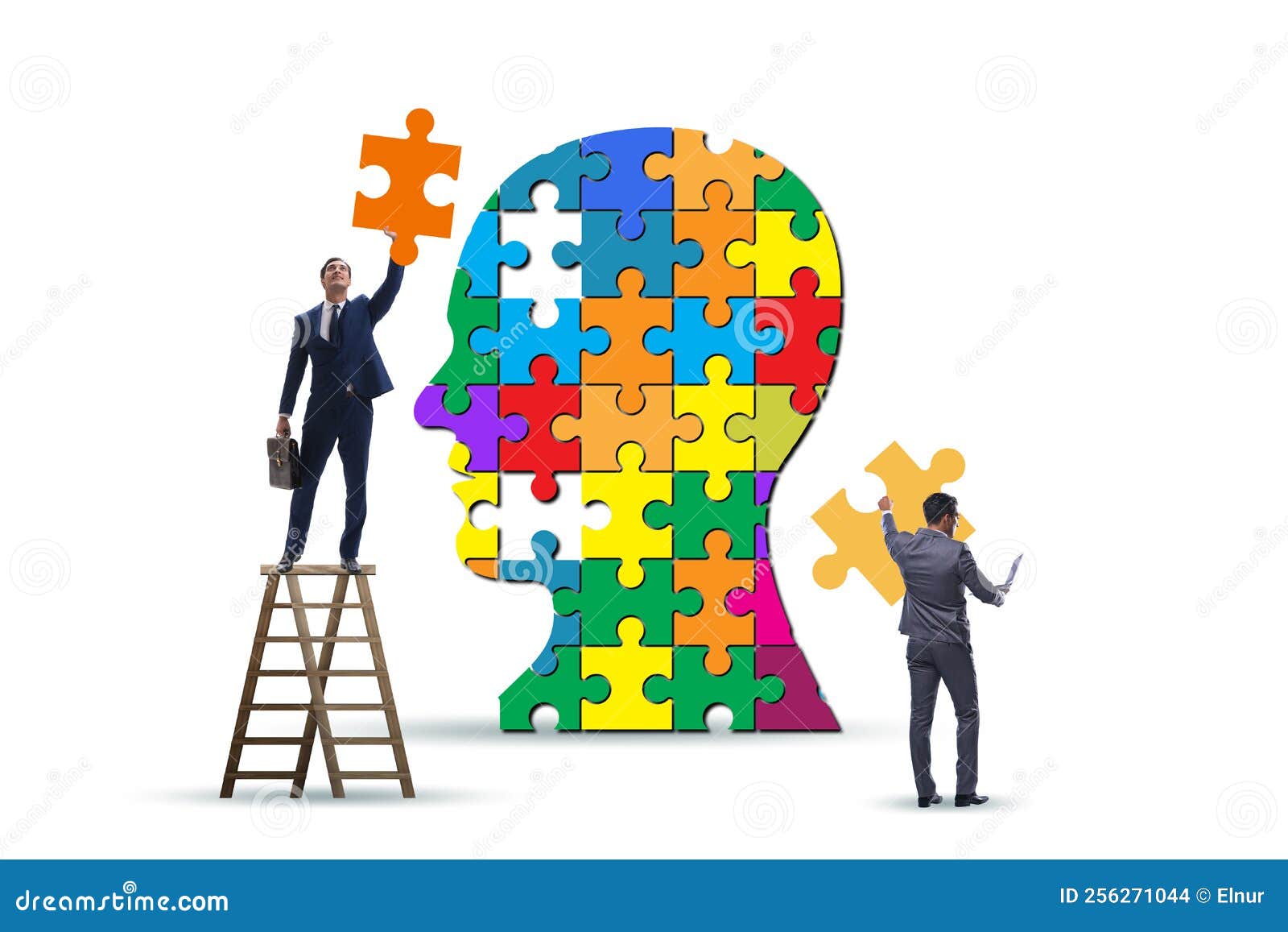 Creativity Concept with Head Made of Jigsaw Pieces Stock Photo - Image ...