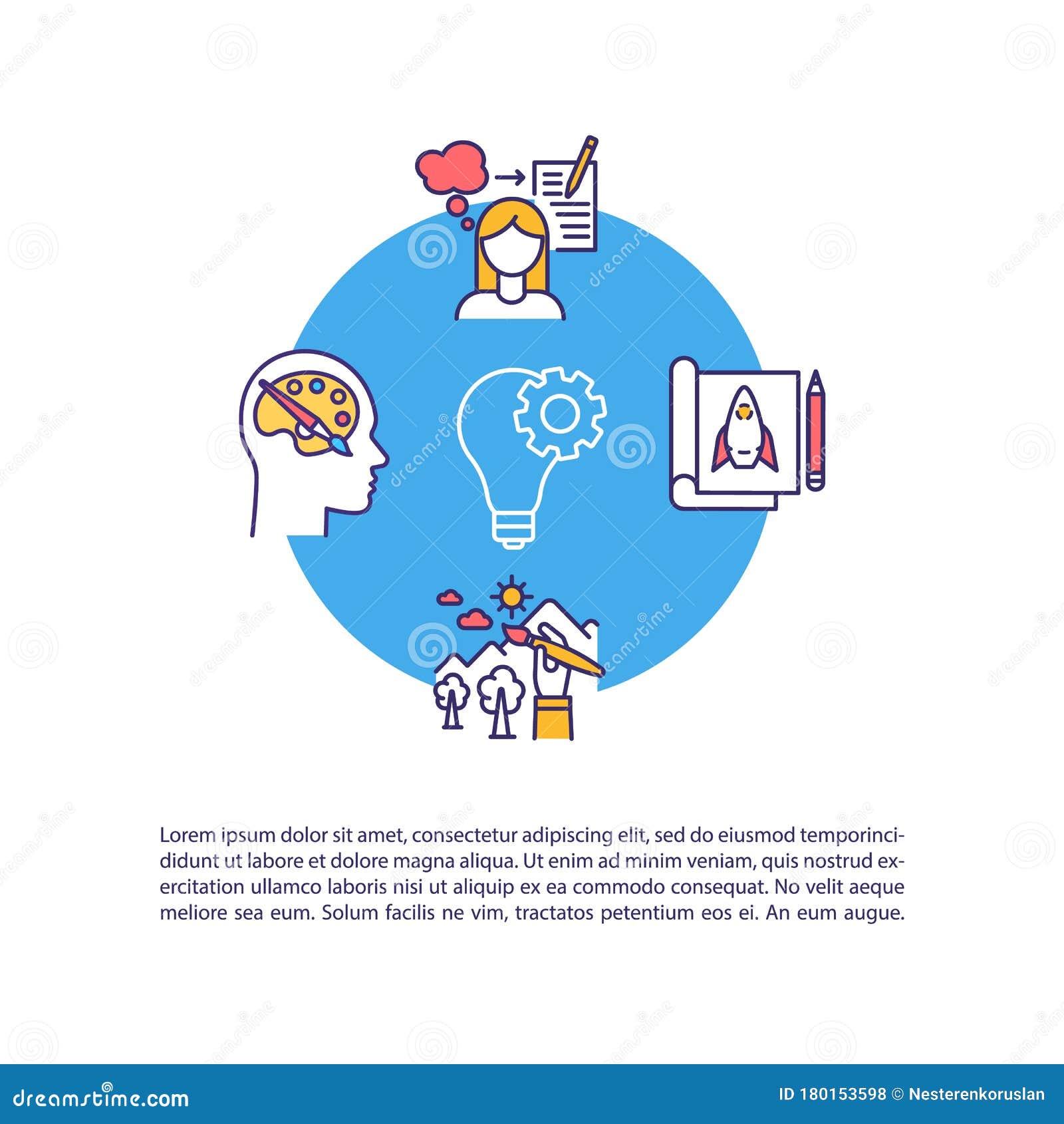 Creativity Concept Icon with Text Stock Vector - Illustration of ...