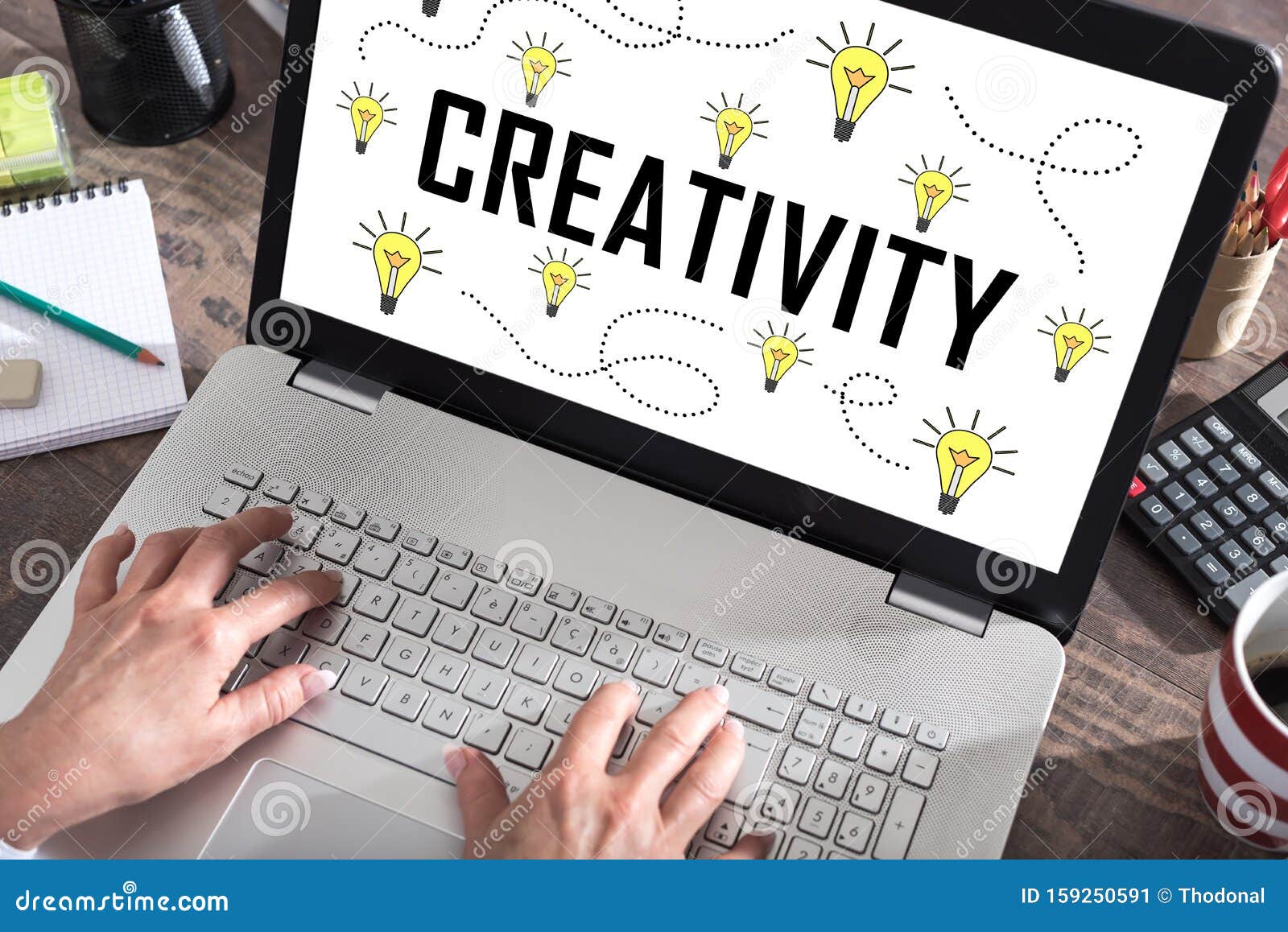 Creativity Concept on a Laptop Screen Stock Image - Image of screen ...