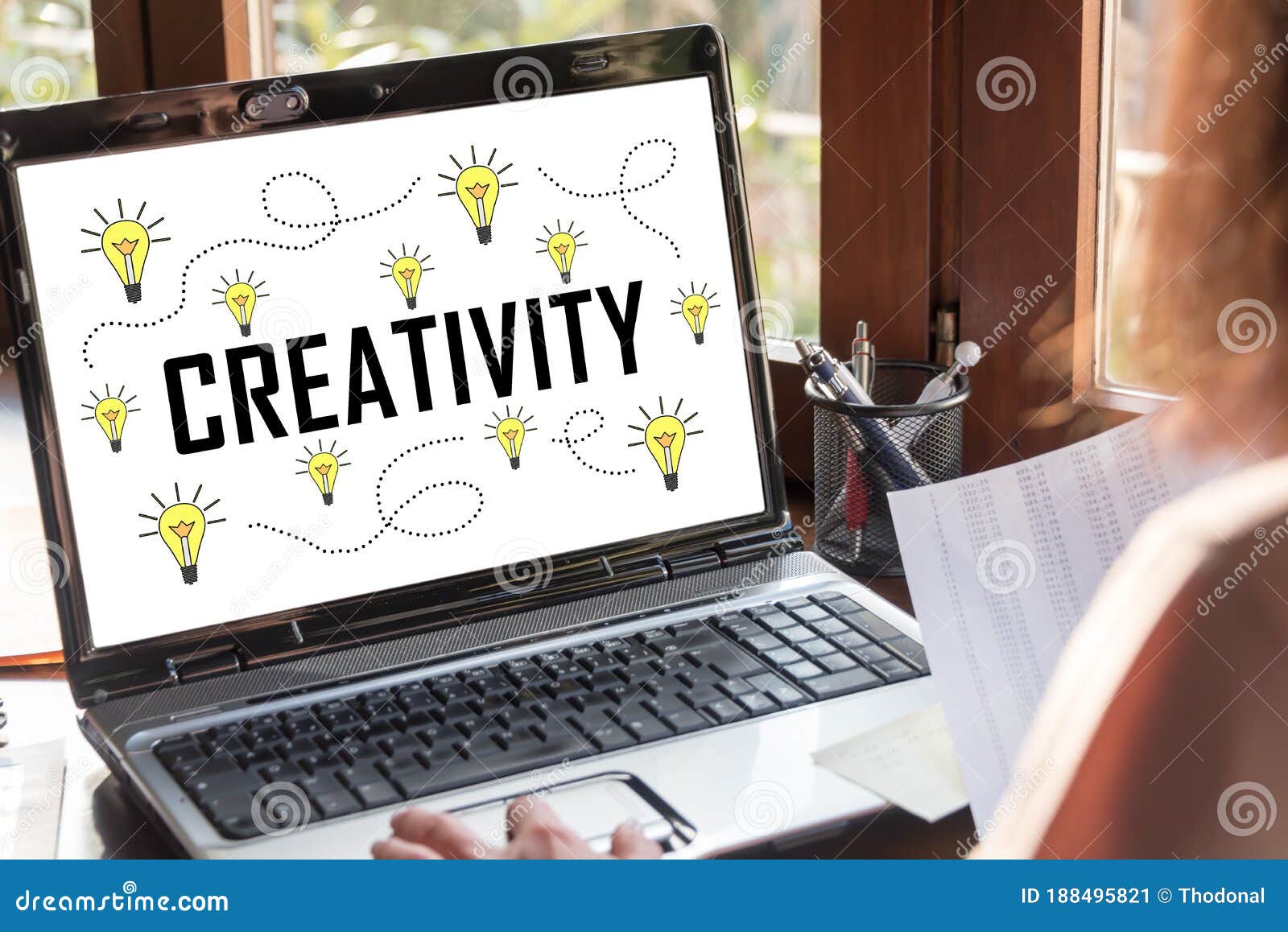 Creativity Concept on a Laptop Screen Stock Image - Image of design ...