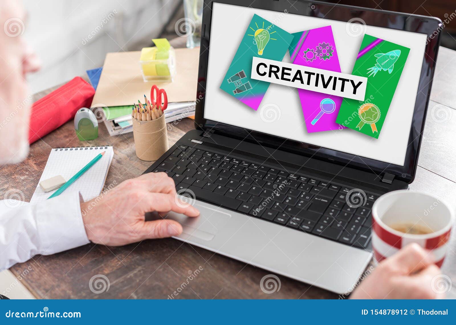 Creativity Concept on a Laptop Screen Stock Photo - Image of modern ...