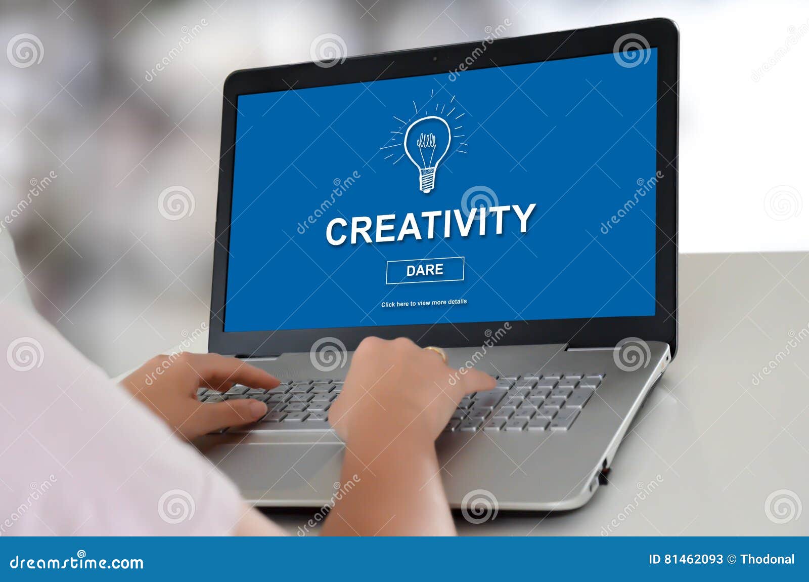 Creativity Concept on a Laptop Stock Image - Image of monitor, bulb ...