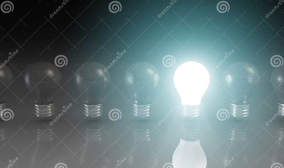 Creativity Concept with Light Bulb Stock Illustration - Illustration of ...