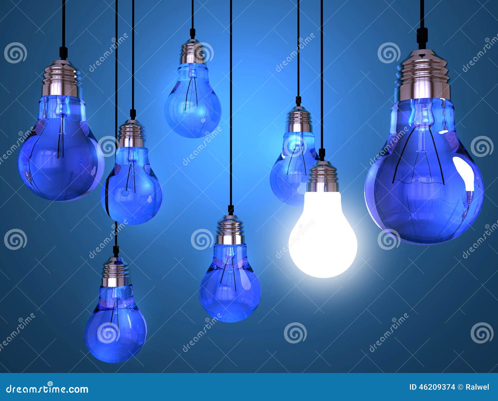 Creativity Concept with Light Bulb Stock Illustration - Illustration of ...