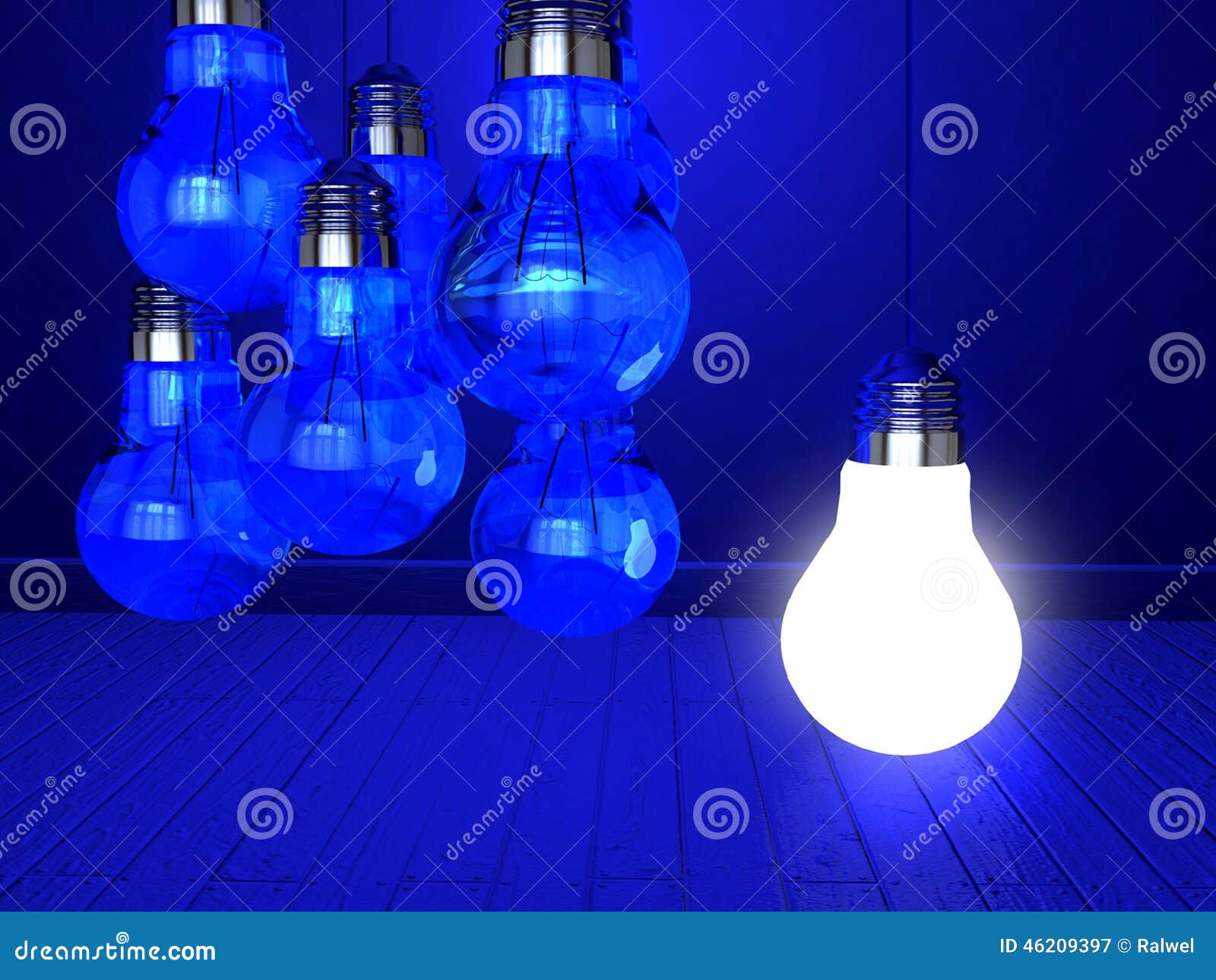 Creativity Concept with Light Bulb Stock Illustration - Illustration of ...