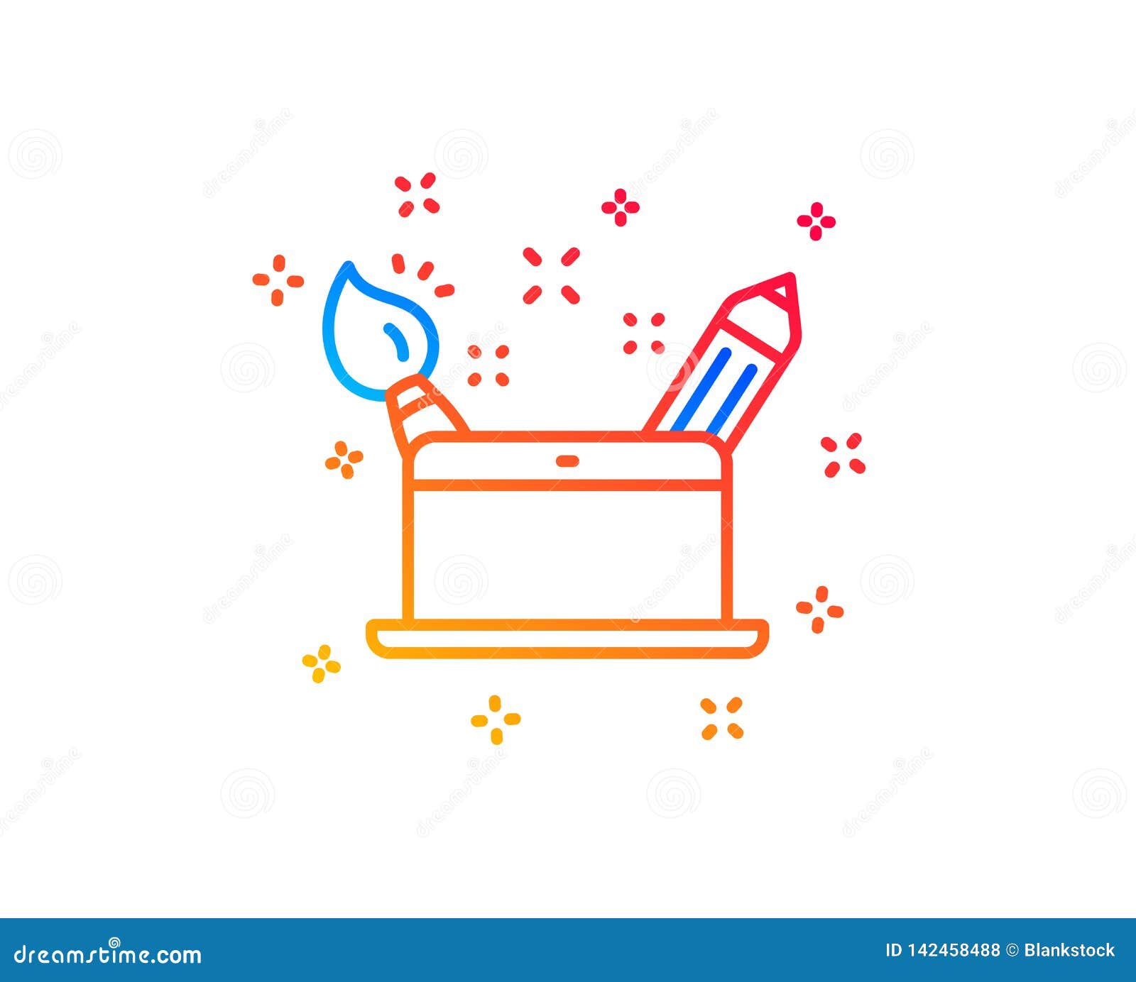 Creativity Concept Line Icon. Graphic Designer Sign. Vector Stock ...