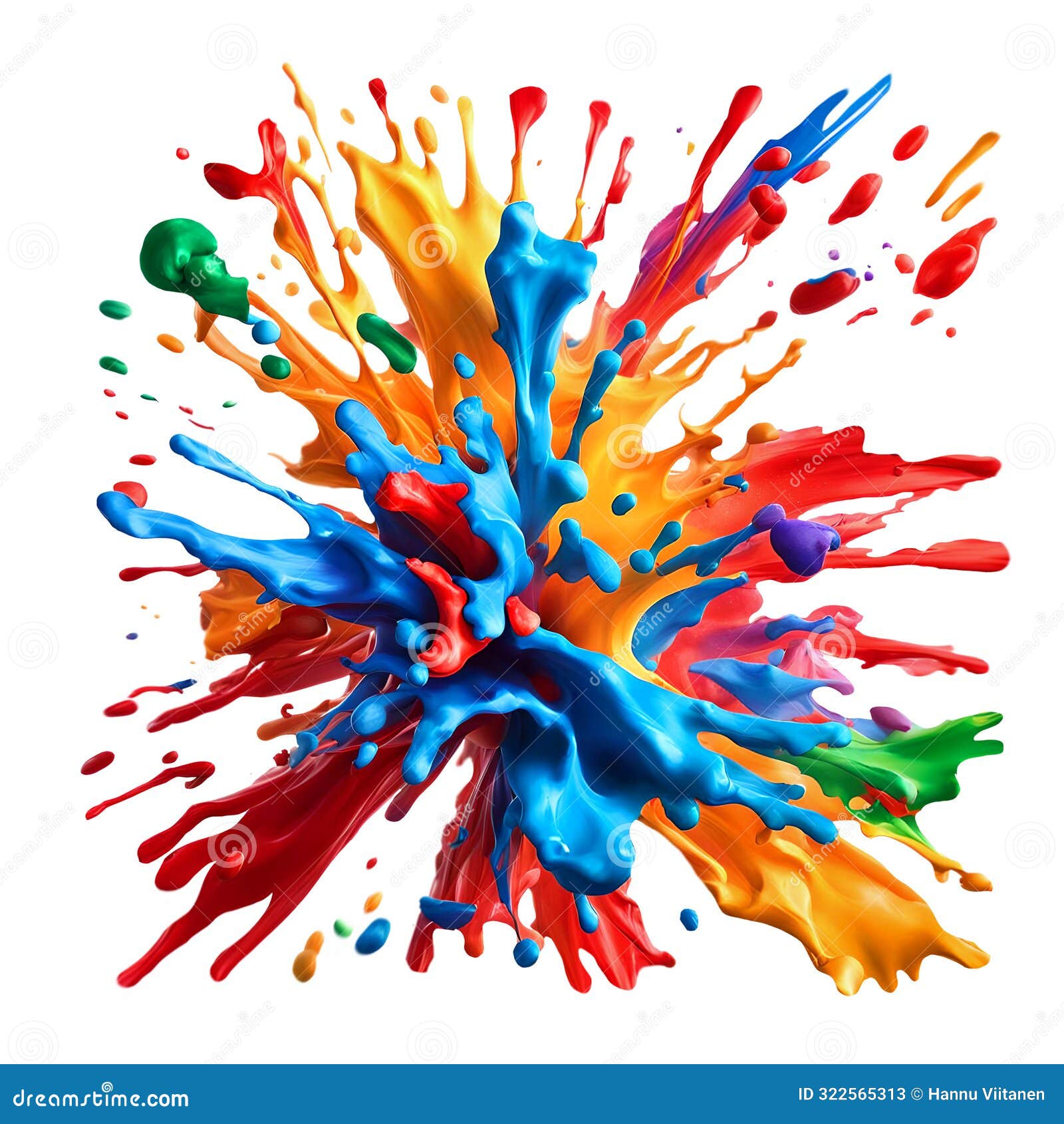 Creativity Concept, Multicolor Paint Splash Isolated on White Stock ...