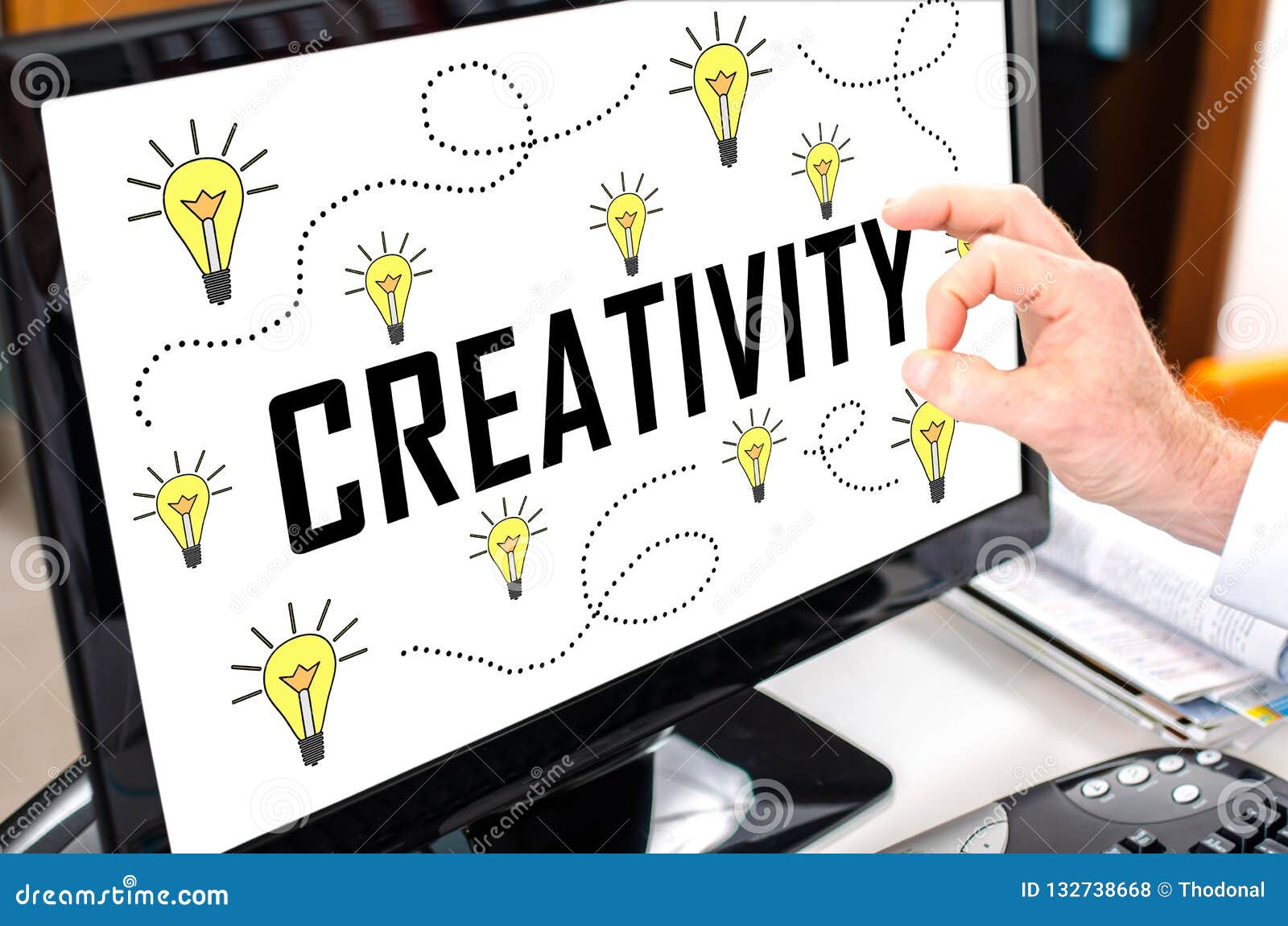 Creativity Concept on a Computer Monitor Stock Photo - Image of idea ...