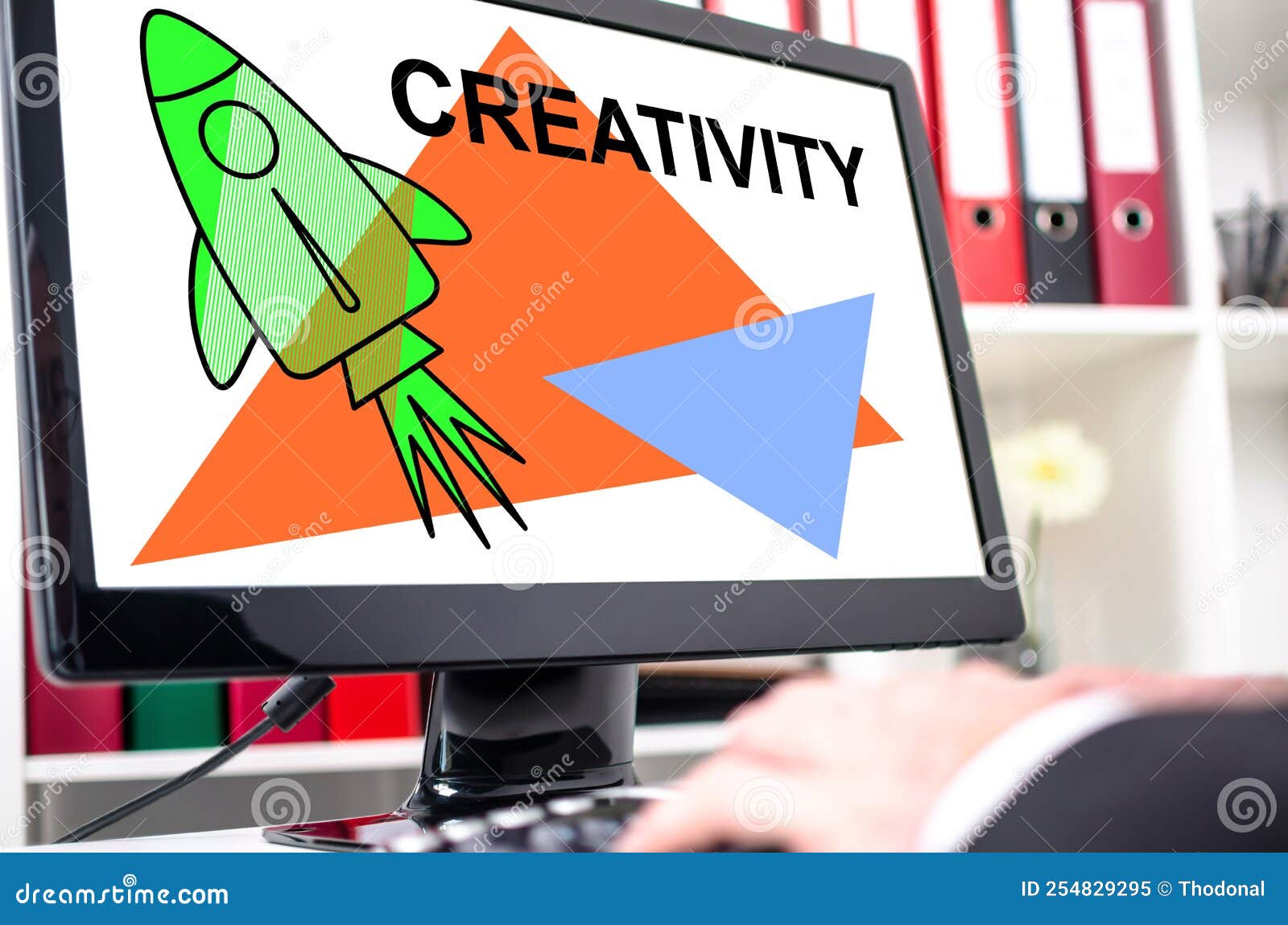 Creativity Concept on a Computer Screen Stock Image - Image of ...
