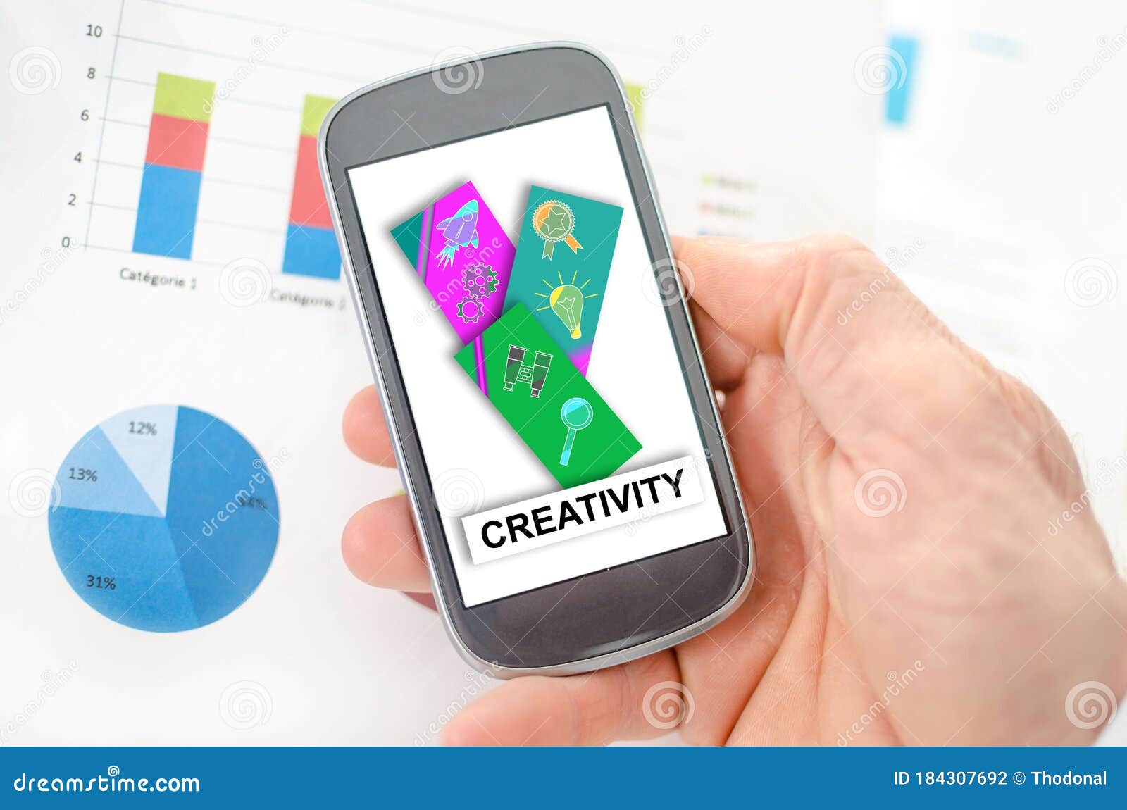 Creativity Concept on a Smartphone Stock Photo - Image of innovation ...