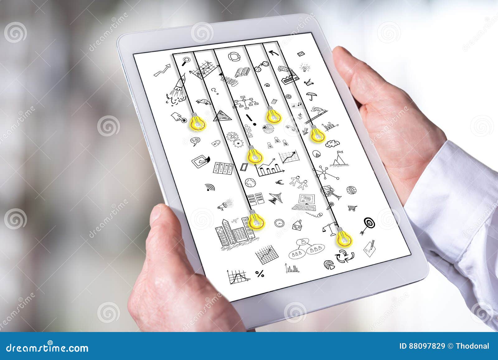 Creativity Concept on a Tablet Stock Image - Image of hand, success ...