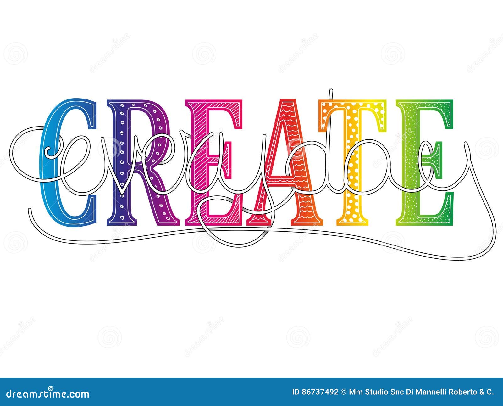 Creativity Conceptual Motivational Message Lettering Stock Illustration ...