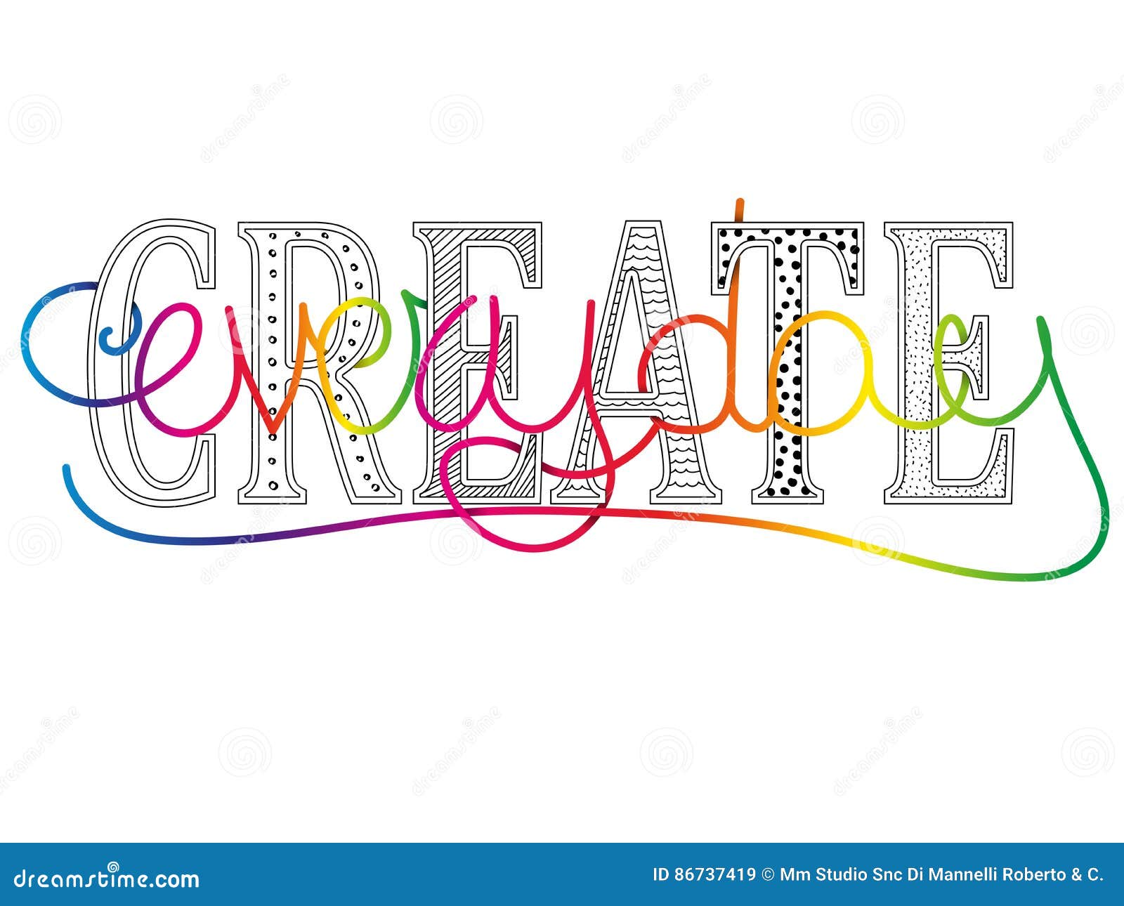 Creativity Conceptual Motivational Message Lettering Stock Vector ...