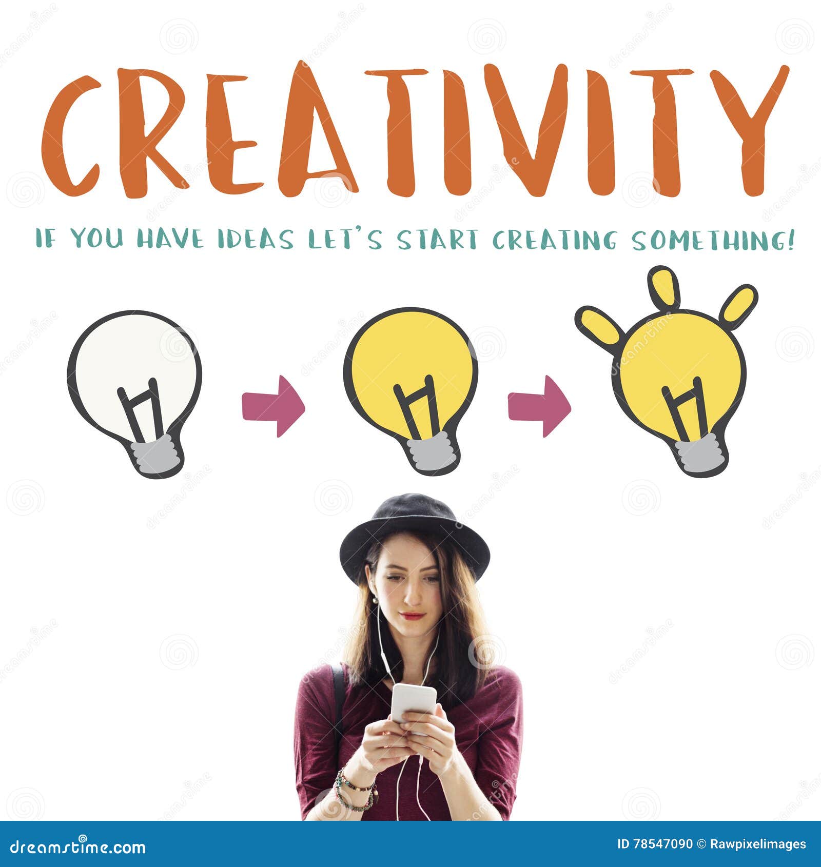 Creativity Create Lighting Bulb Graphic Concept Stock Photo - Image of ...