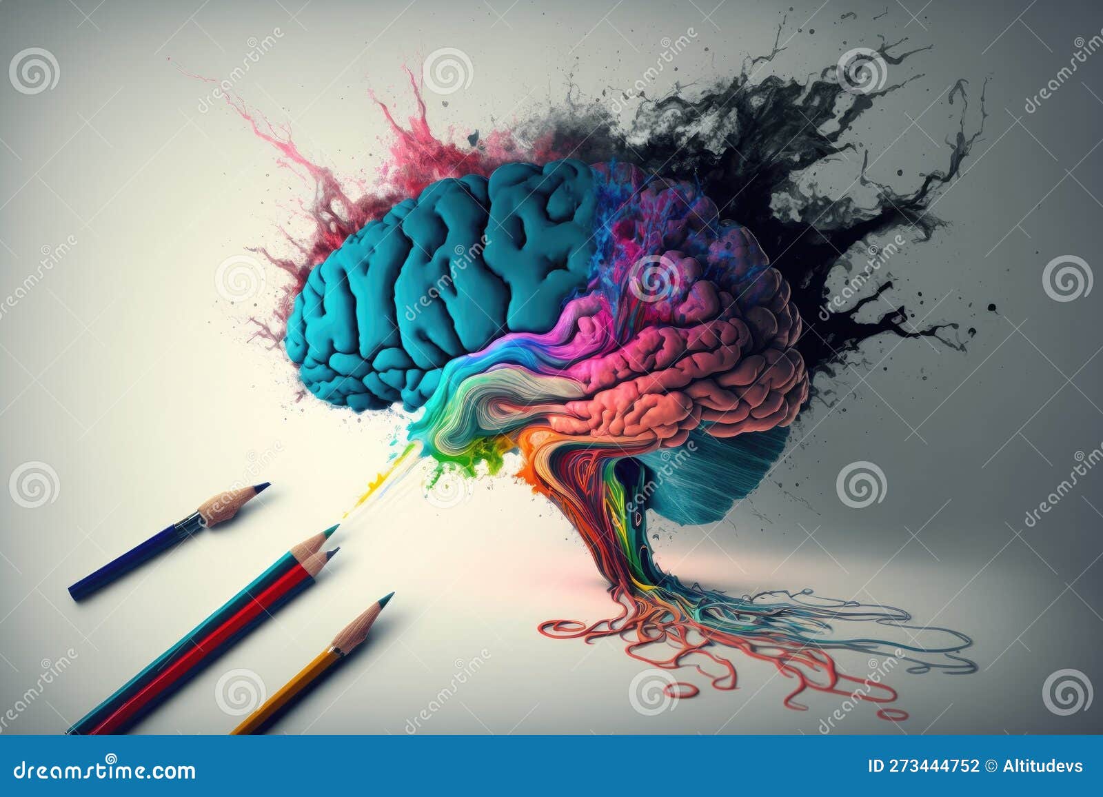 Creativity And Creativity In Process Of Thinking On Picture Of Brain