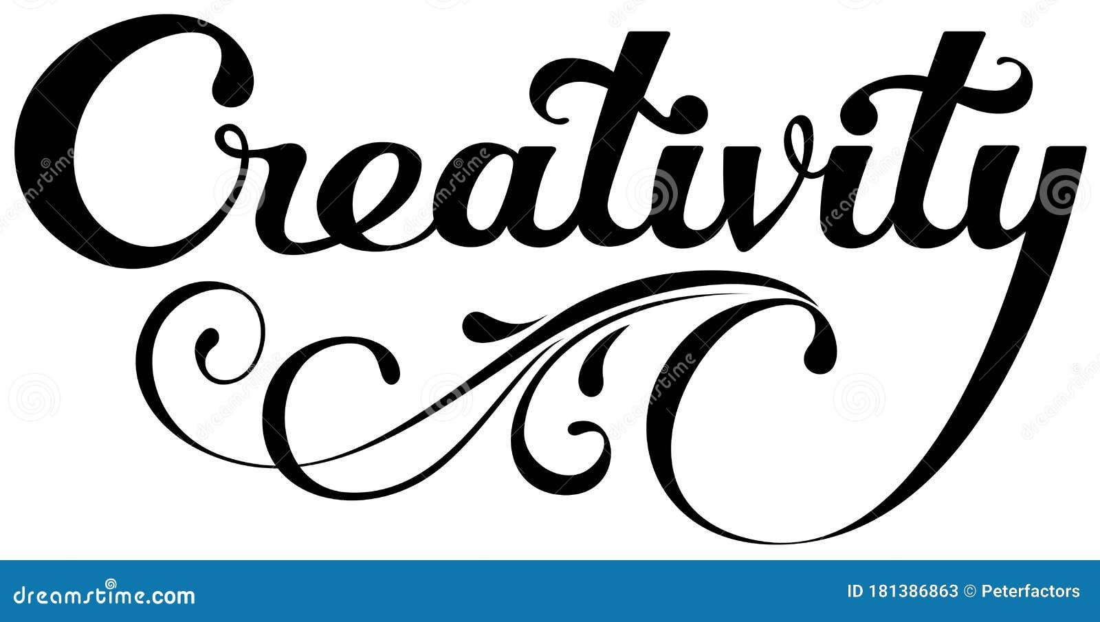 Creativity - Custom Calligraphy Text Stock Vector - Illustration of ...
