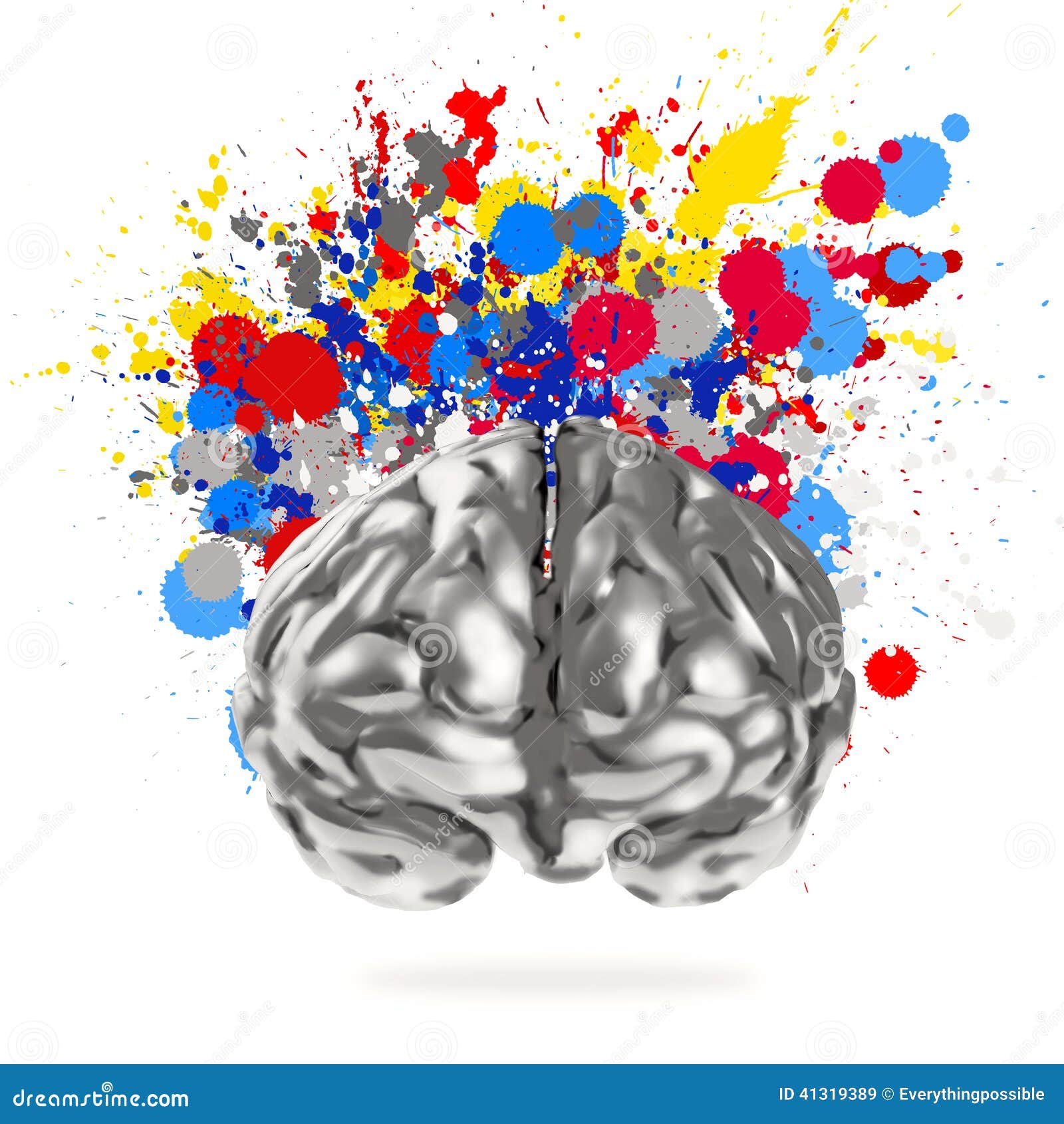 Creativity 3d Metal Human Brain Stock Illustration - Illustration of ...