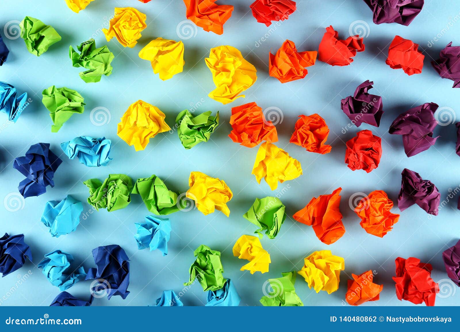 Creativity Flow Concept. Blue Paper Background Stock Photo - Image of ...
