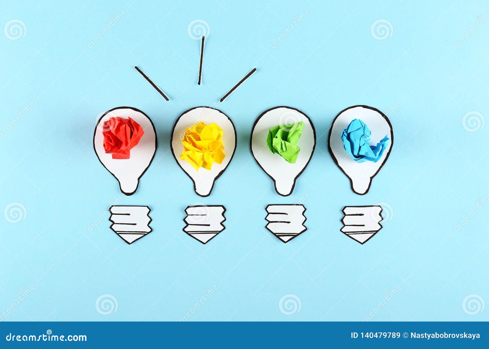 Creativity Flow Concept. Blue Paper Background Stock Image - Image of ...