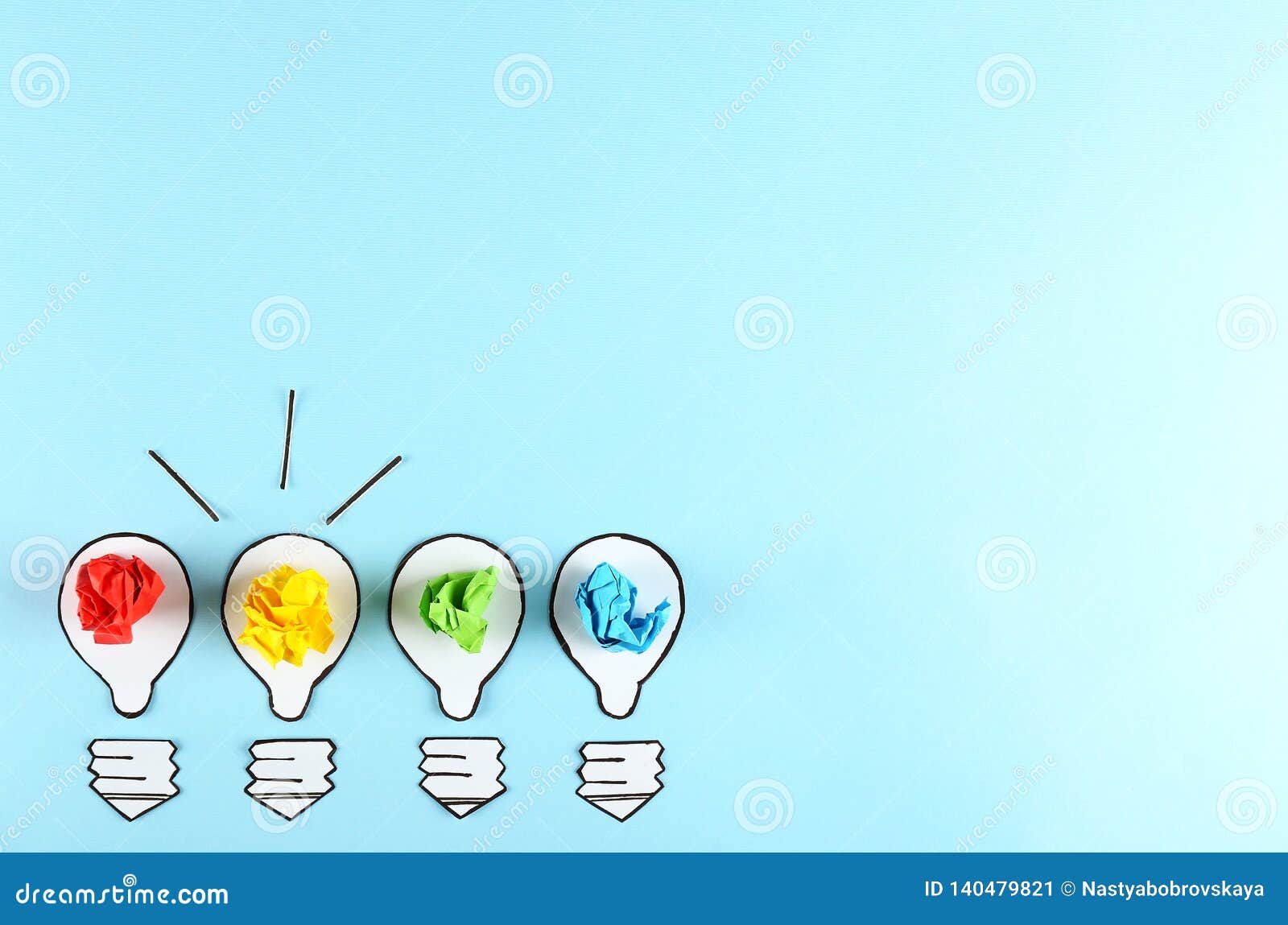 Creativity Flow Concept. Blue Paper Background Stock Image - Image of ...