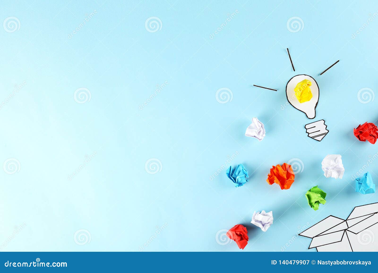 Creativity Flow Concept. Blue Paper Background Stock Image - Image of ...