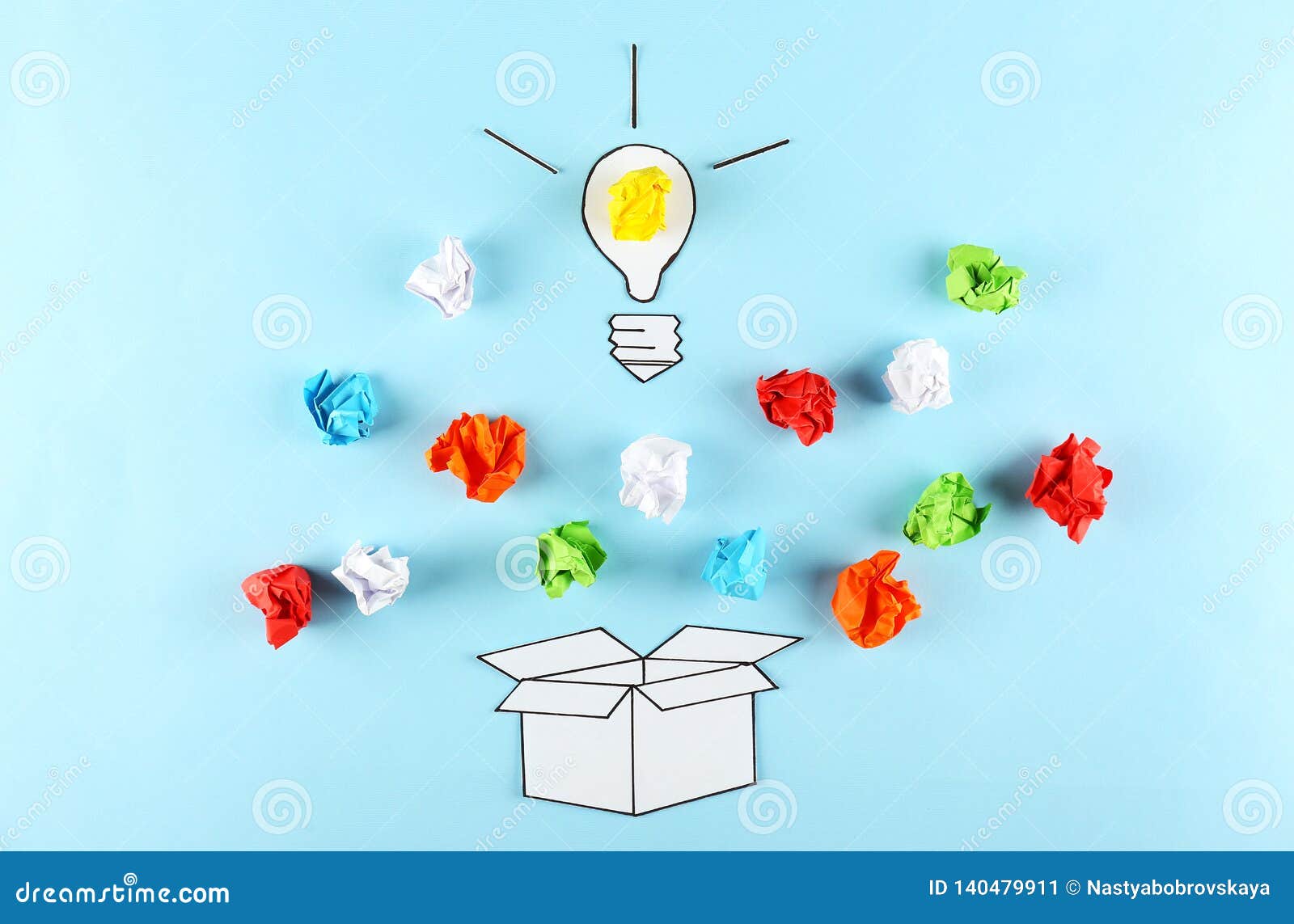 Creativity Flow Concept. Blue Paper Background Stock Image - Image of ...
