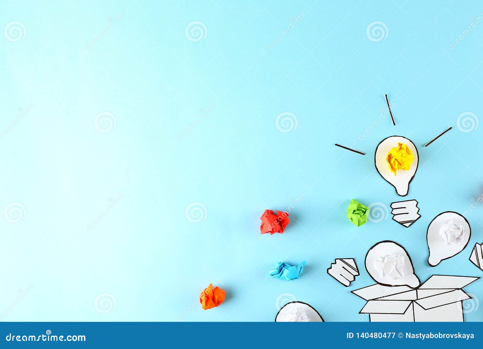 Creativity Flow Concept. Blue Paper Background Stock Image - Image of ...