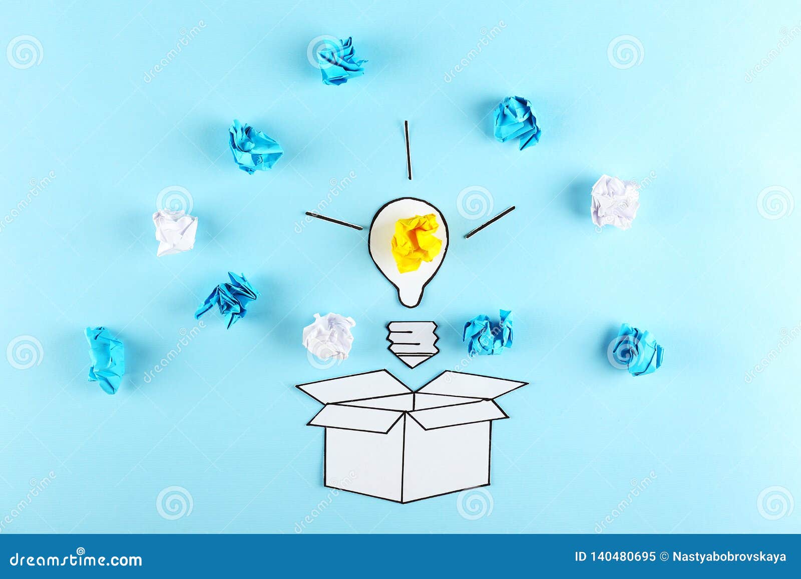 Creativity Flow Concept. Blue Paper Background Stock Image - Image of ...