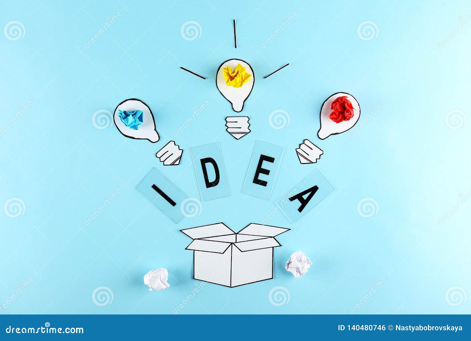 Creativity Flow Concept. Blue Paper Background Stock Photo - Image of ...