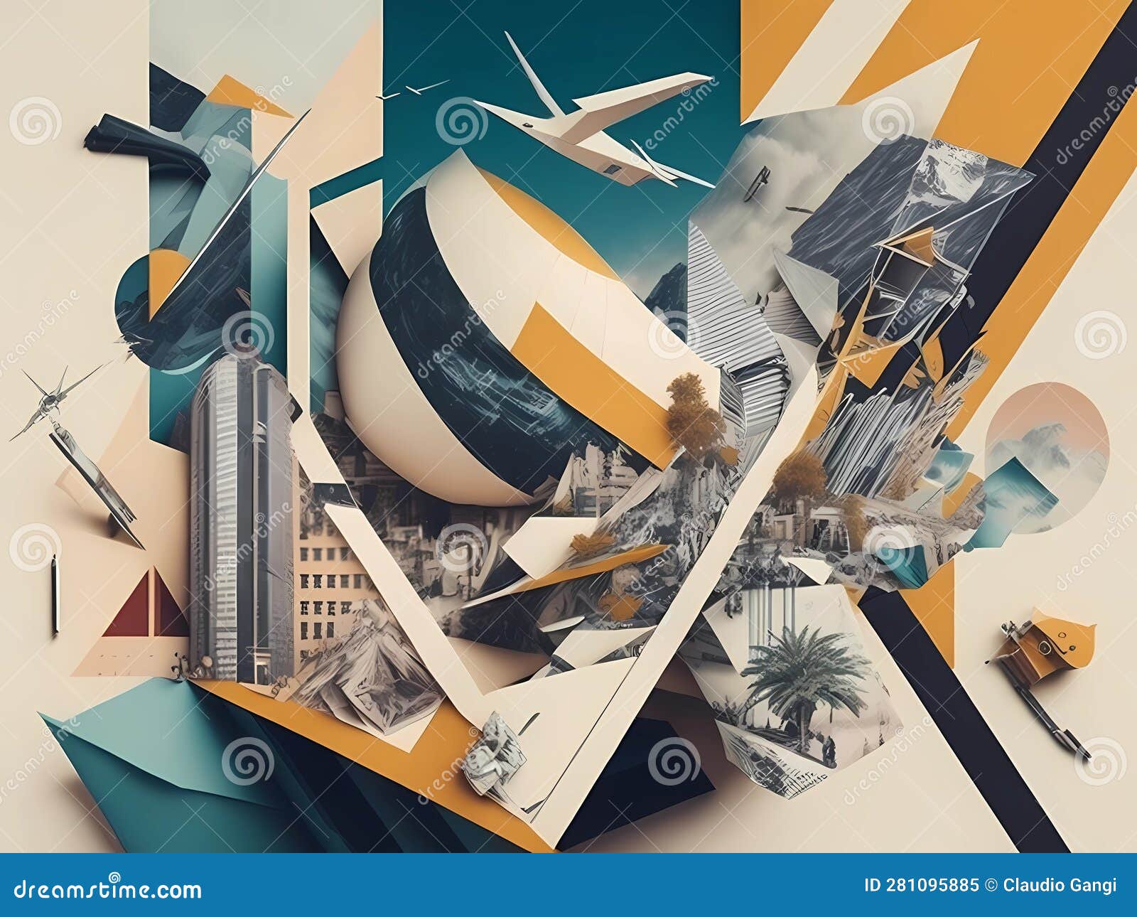 Creativity at Full Speed Modernist Style Color Stock Illustration ...