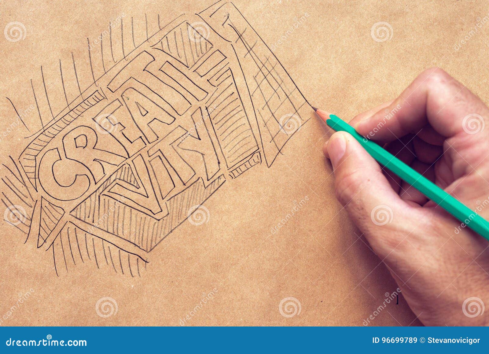 Creativity in Graphic Design, Illustration and Writing Stock Image ...