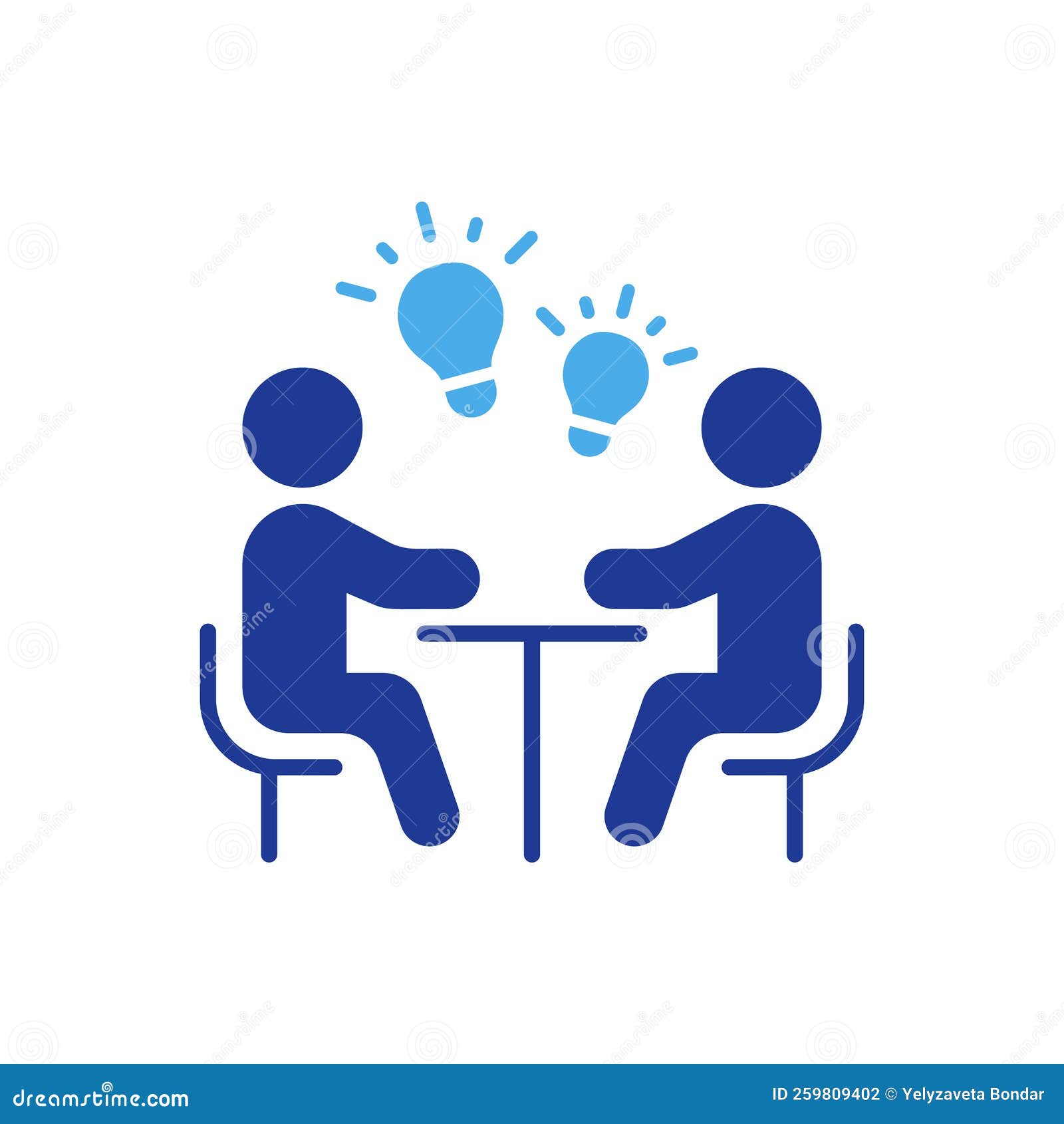 Creativity Group Team Innovation Linear Pictogram. Light Bulb ...