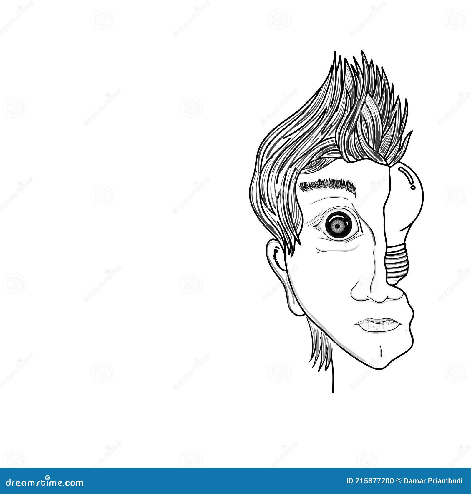 Creativity from the Head, Brain, Imagination Stock Vector ...