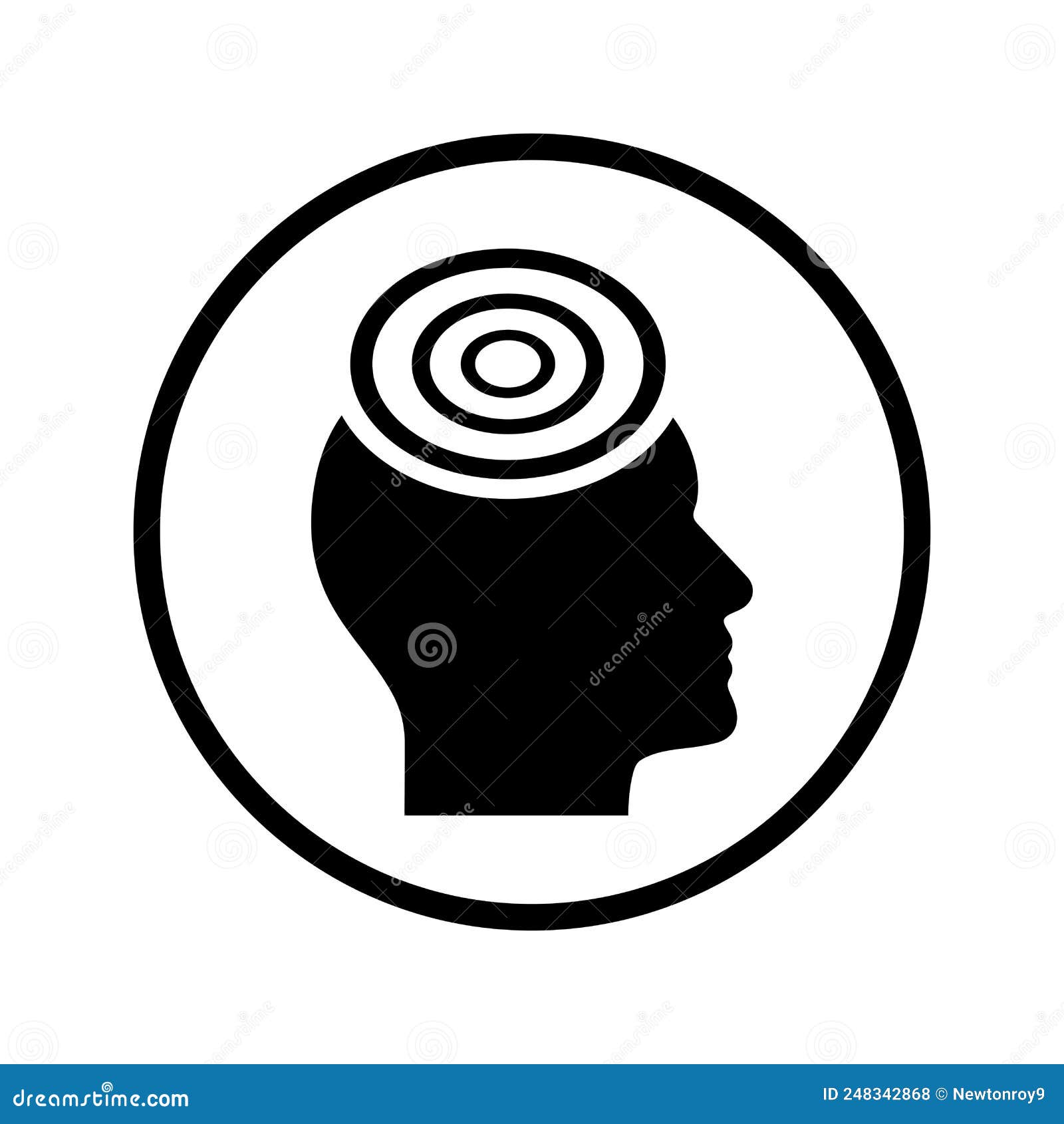 Creativity, Head, Idea Icon. Black Vector Graphics Stock Illustration ...