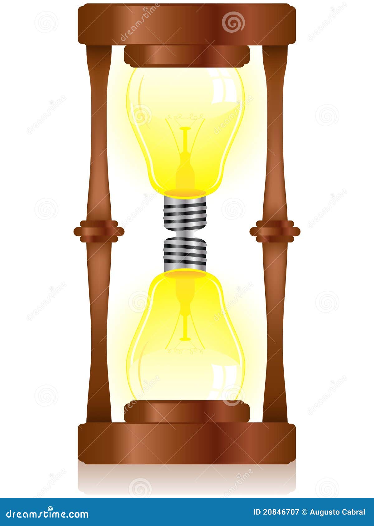 Creativity Hourglass with Light Bulb Stock Vector - Illustration of ...
