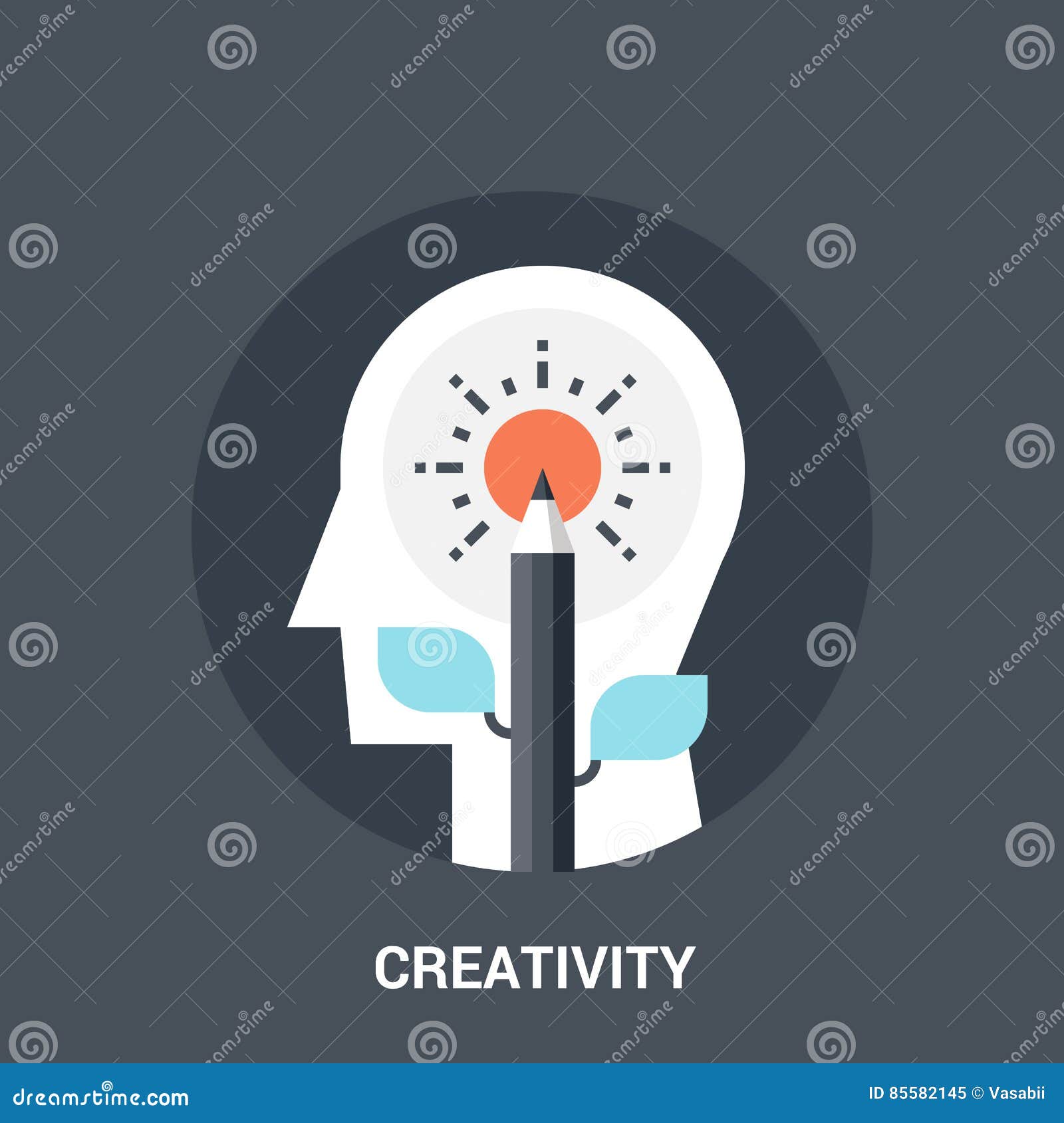 Creativity icon concept stock vector. Illustration of brain - 85582145