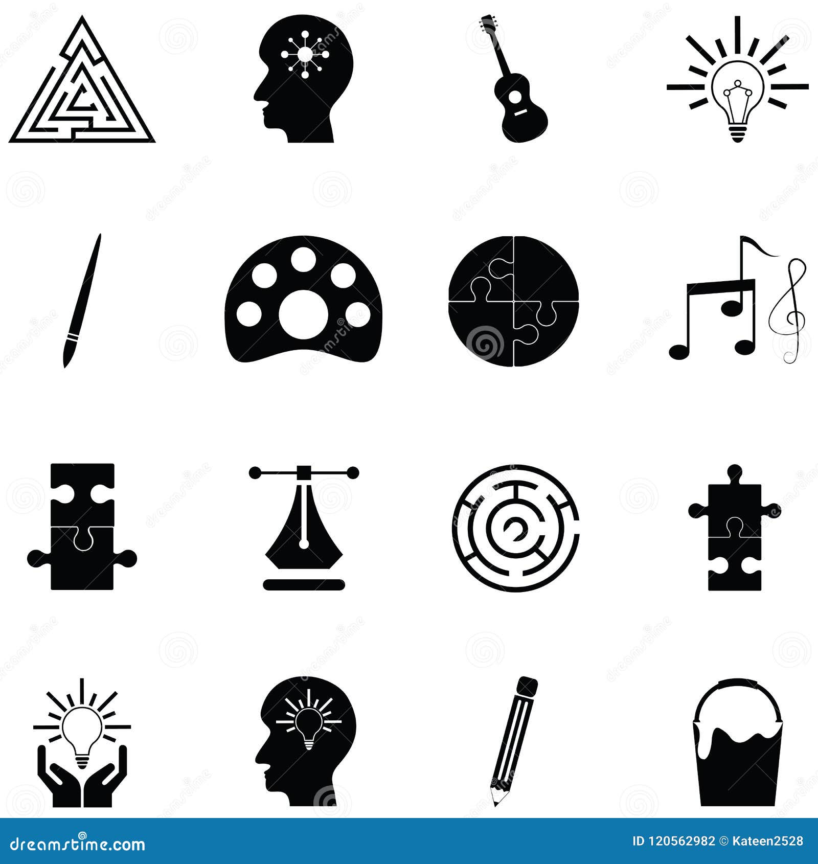 Creativity icon set stock vector. Illustration of color - 120562982