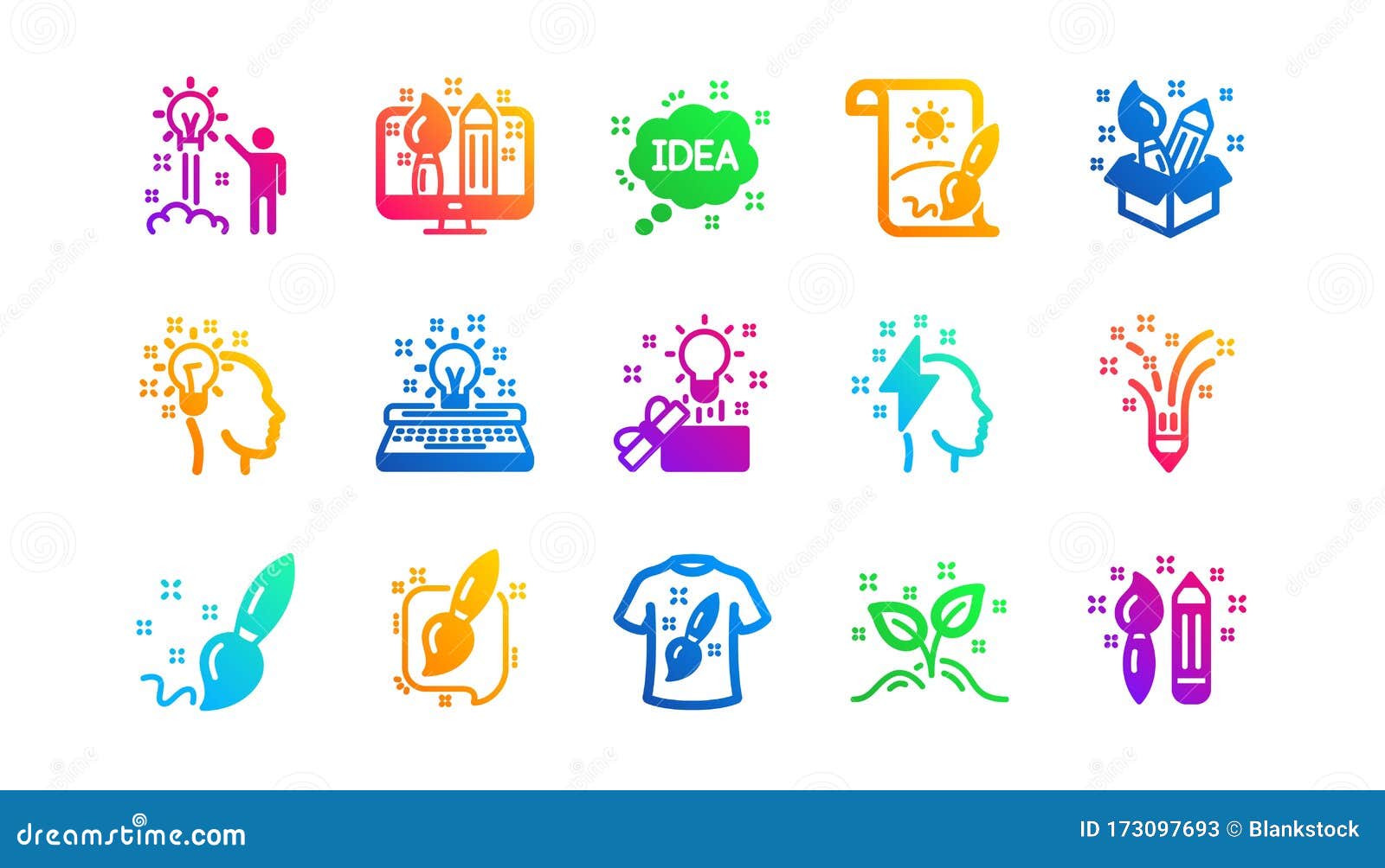Creativity Icons. Creative Designer, Idea and Inspiration. Classic Icon ...