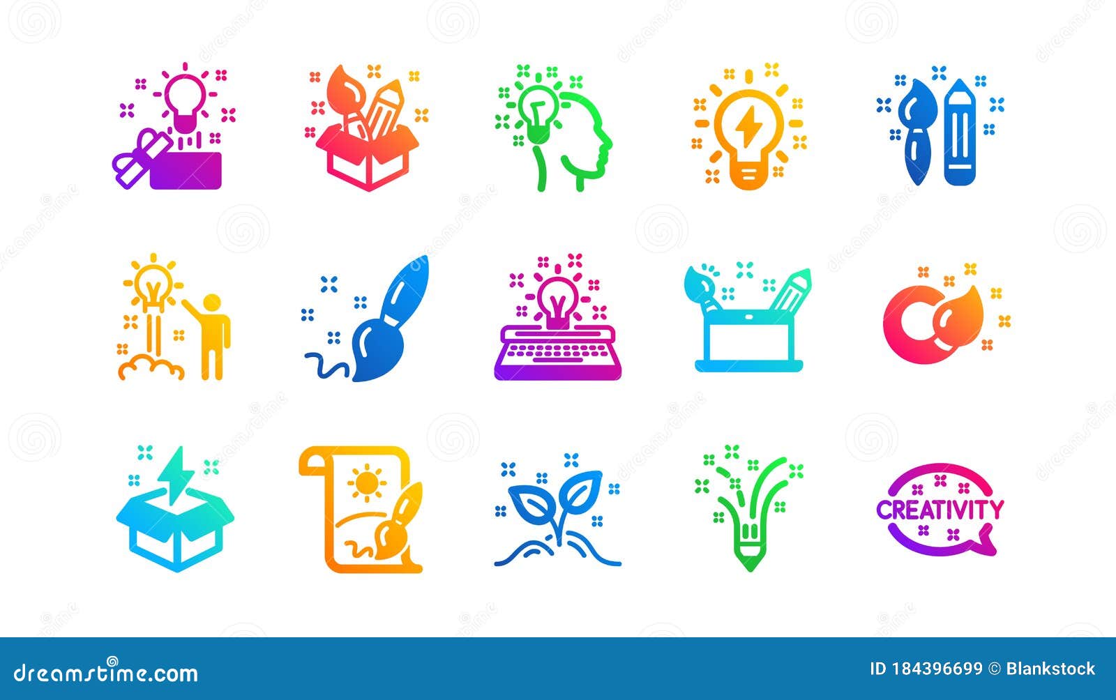 Creativity Icons. Creative Designer, Idea and Inspiration. Classic Icon ...