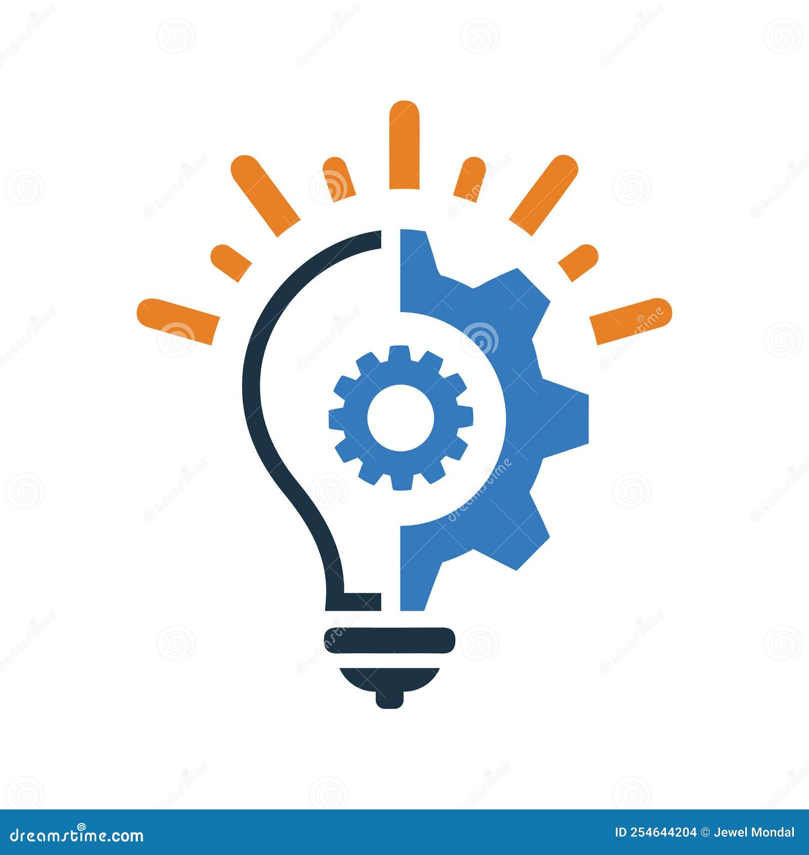 Creativity, Idea, Setting, Bulb Icon. Simple Flat Design Concept Stock ...