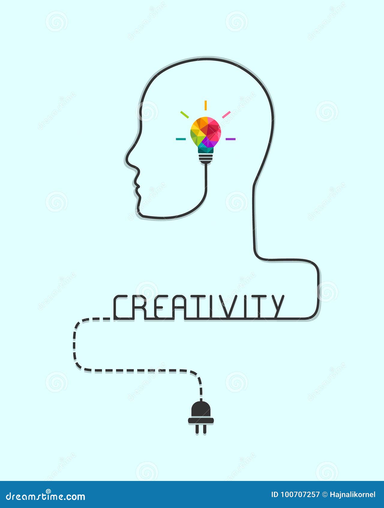 Creativity and Imagination Concept with Colorful Lightbulb Stock Vector ...