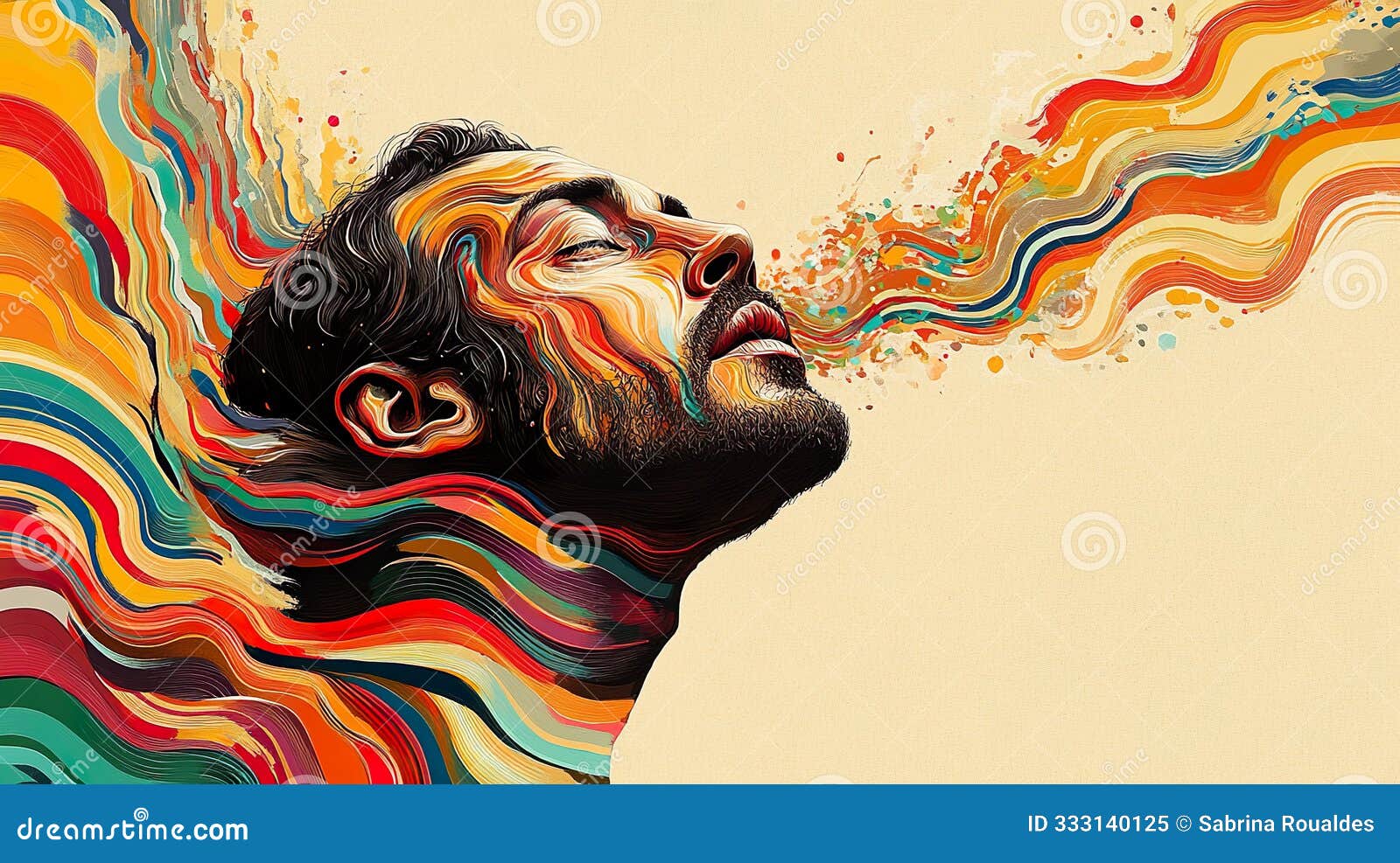 Concept Of Psychedelics, Ayahuasca Hallucination Colorful Neon Glow ...