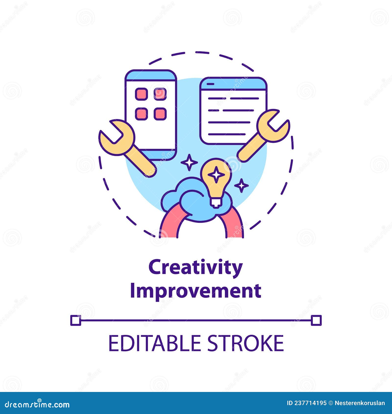 Creativity Improvement Concept Icon Stock Vector - Illustration of ...